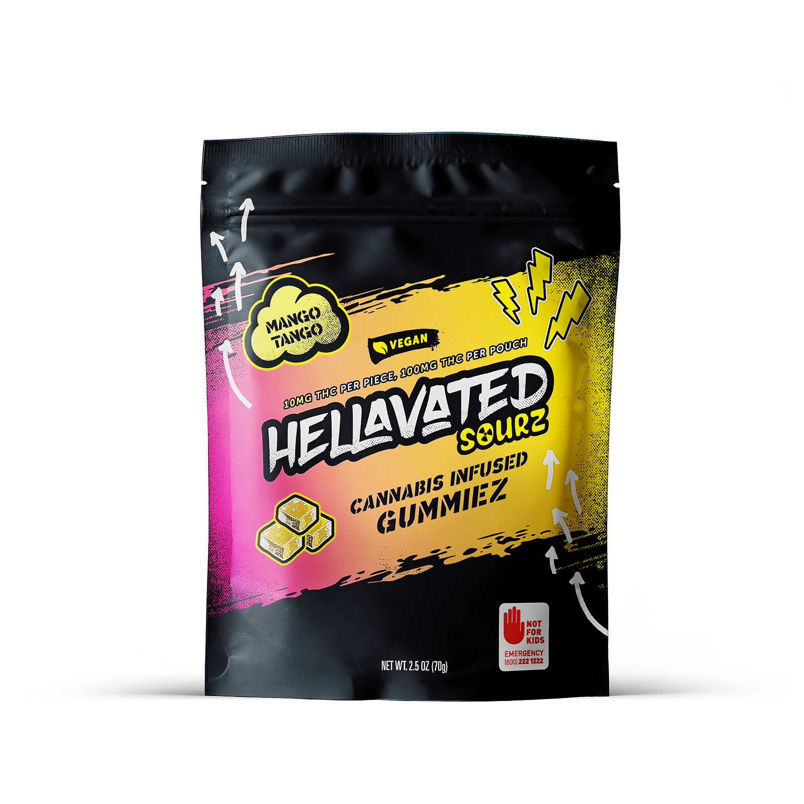 Hellavated: Mango Tango Sour Gummiez 100mg 10-pack | Leafly