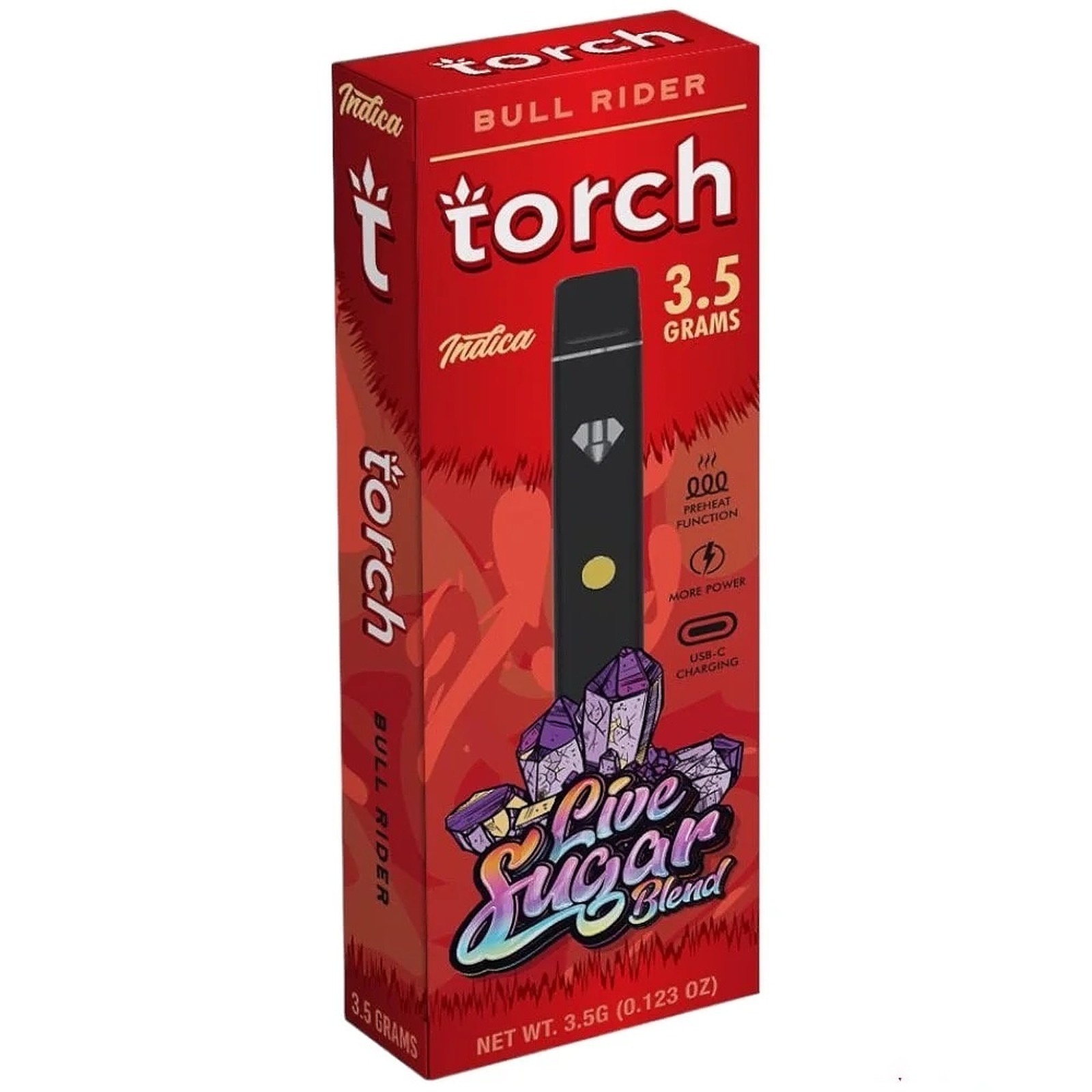Aventus 8: TORCH LIVE SUGAR INDICA BULL RIDER THC DISPOSABLE VAPE PEN 3 ...
