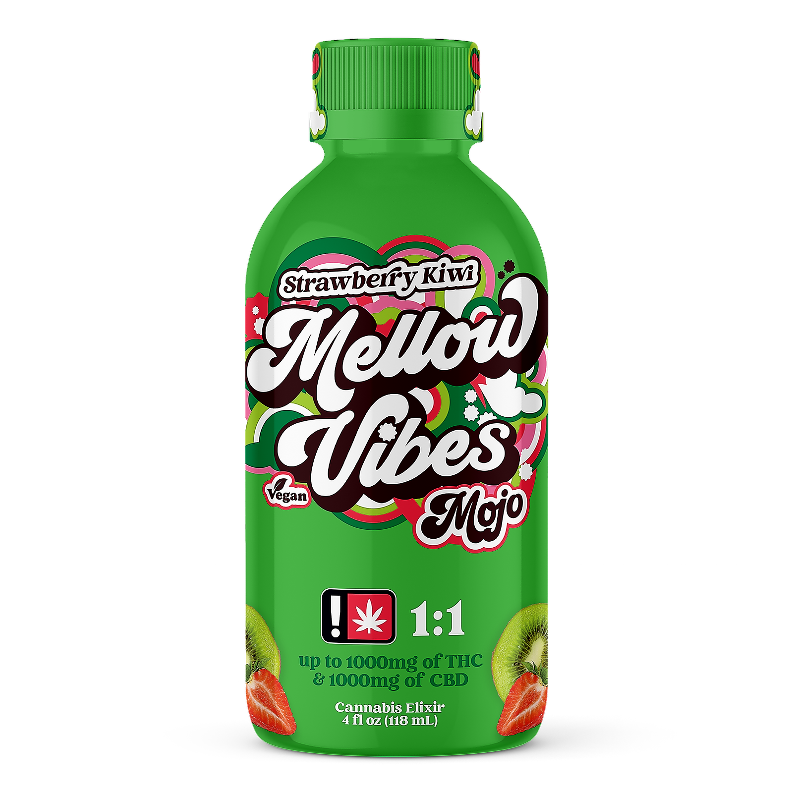 Mellow Vibes: Mellow Vibes Mojo 1:1 Kiwi Strawberry Elixir 4oz 1000mg ...