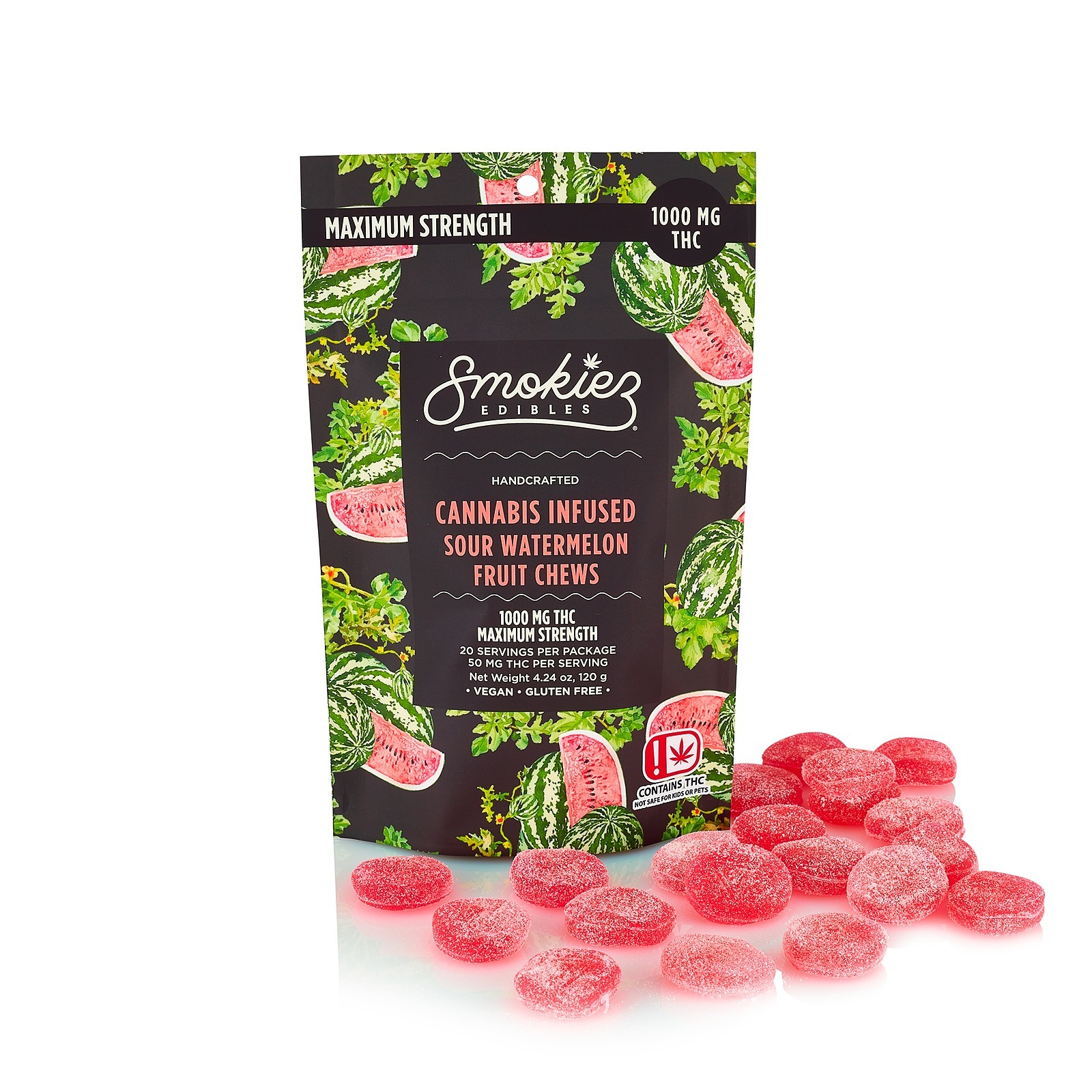 Smokiez Edibles: Sour Watermelon 1000mg THC Fruit Chews - OK | Leafly