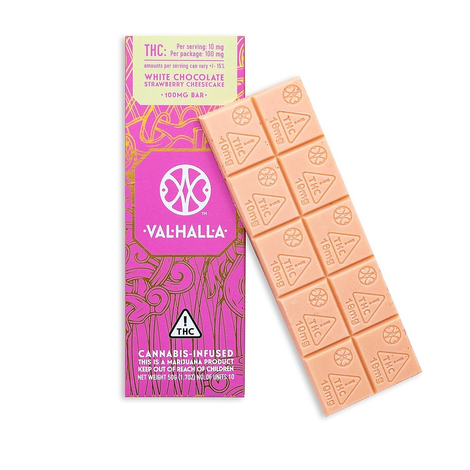 Valhalla Confections: Strawberry Cheesecake White Chocolate 100mg Bar ...