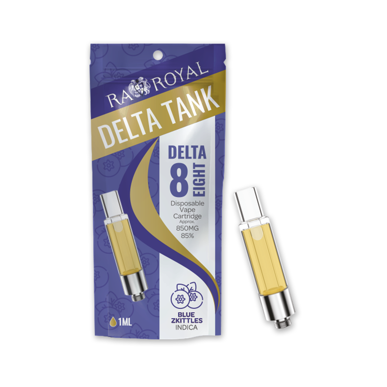 RA Royal: R.A. Royal Delta-8 Vape Tank: Blue Zkittles (Indica) | Leafly