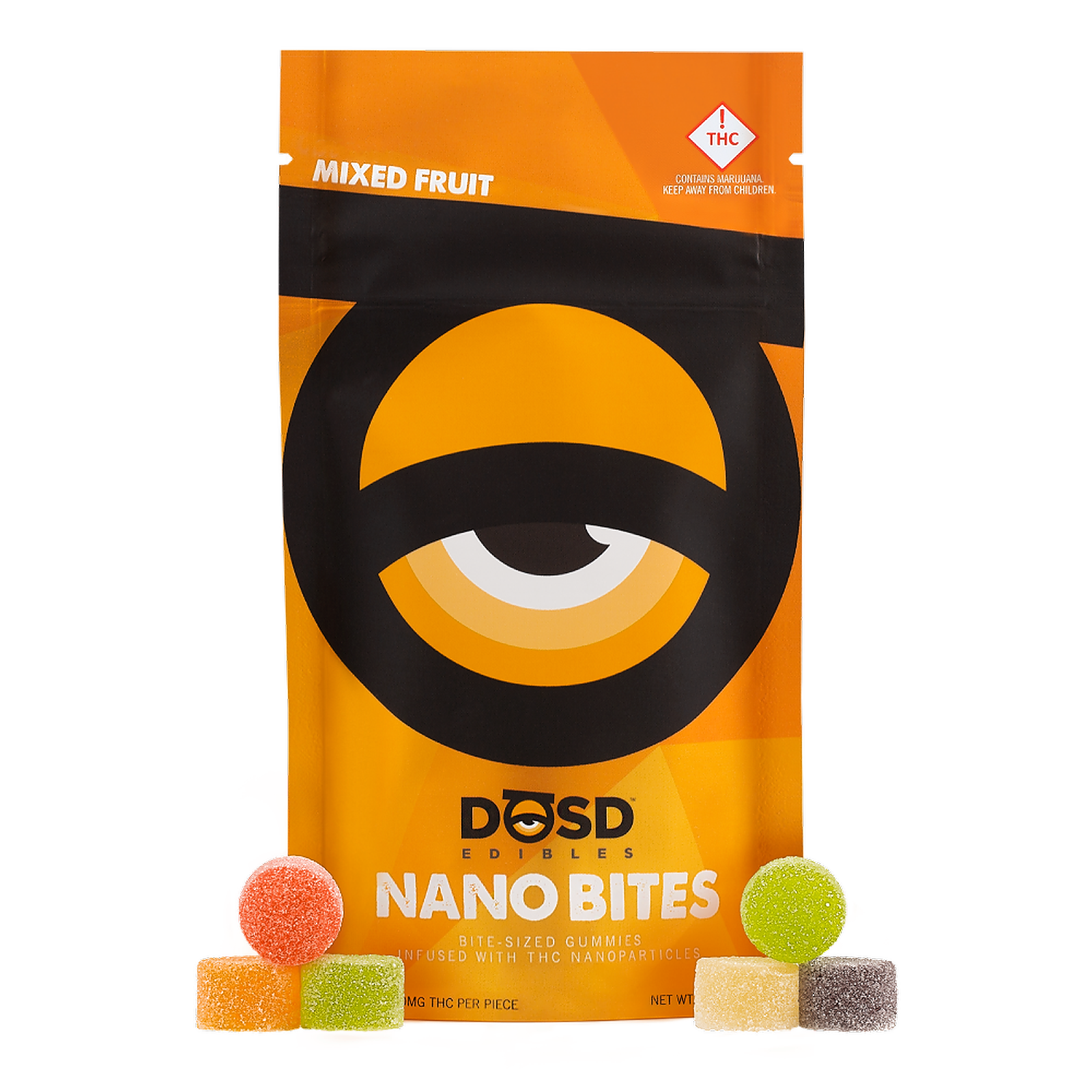 DŌSD Edibles: Nano Bites - Mixed Fruit 1000mg (Hybrid) | Leafly