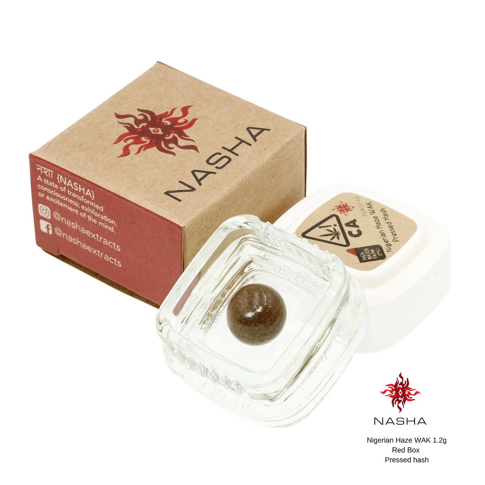 NASHA: Nigerian Haze WAK 1.2g Red Pressed Hash (High Water Farm) | Leafly