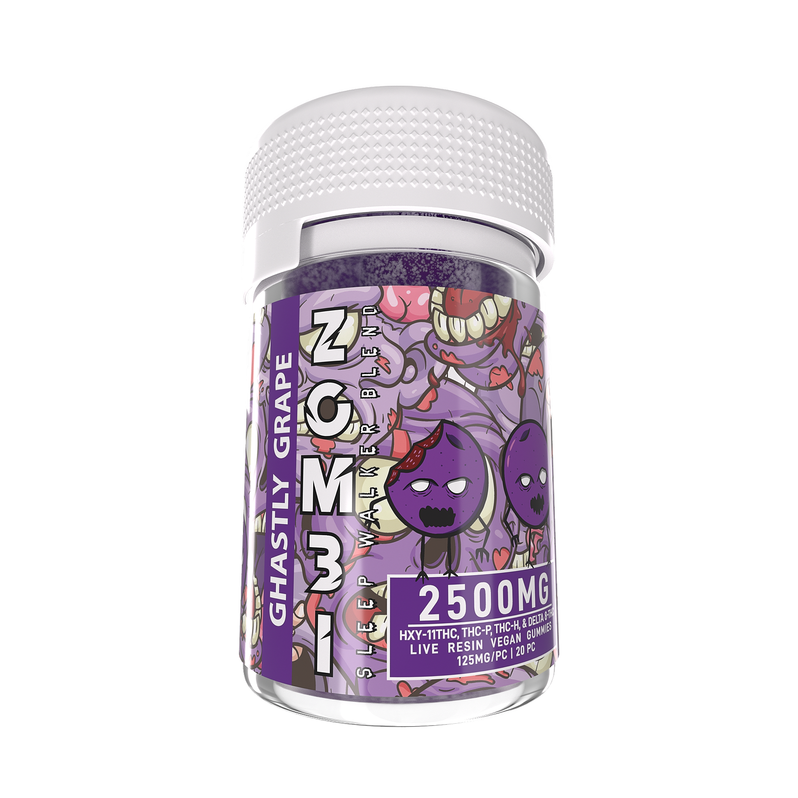 The Zombi Nation: Ghastly Grape: Sleepwalker Blend 2,500mg Gummies | Leafly