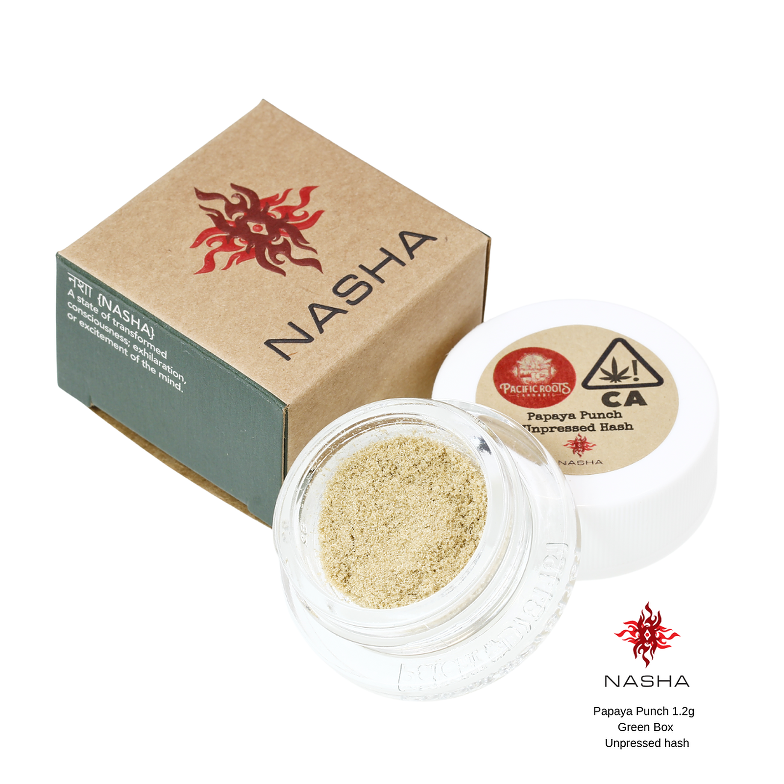 NASHA: Papaya Punch 1.2g Green Unpressed Hash (Pacific Roots Farm) | Leafly