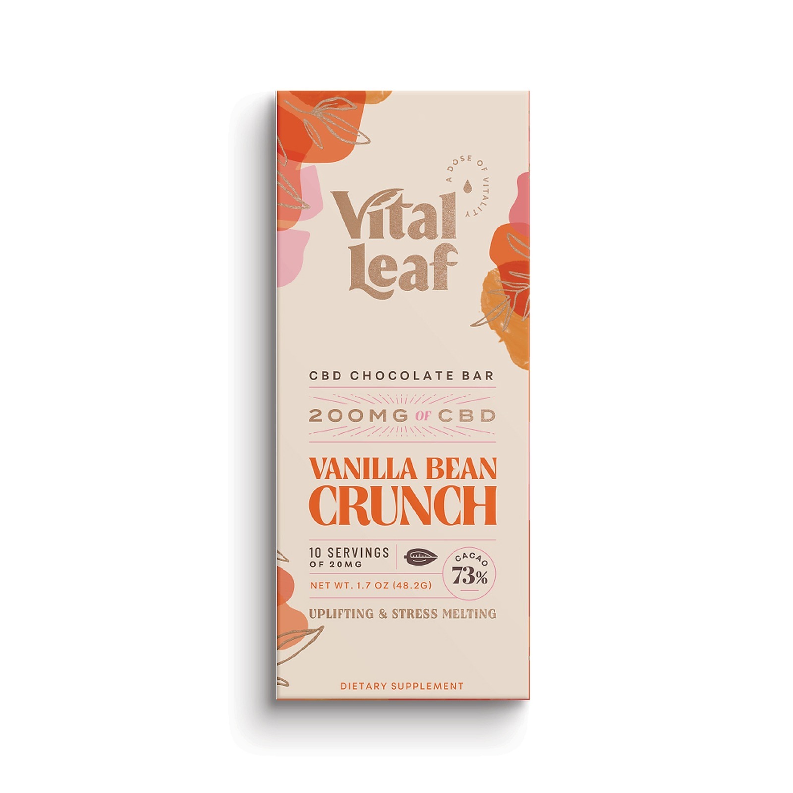 Vital Leaf: CBD Chocolate Bar | Vanilla Bean Crunch | 200mg CBD | Leafly