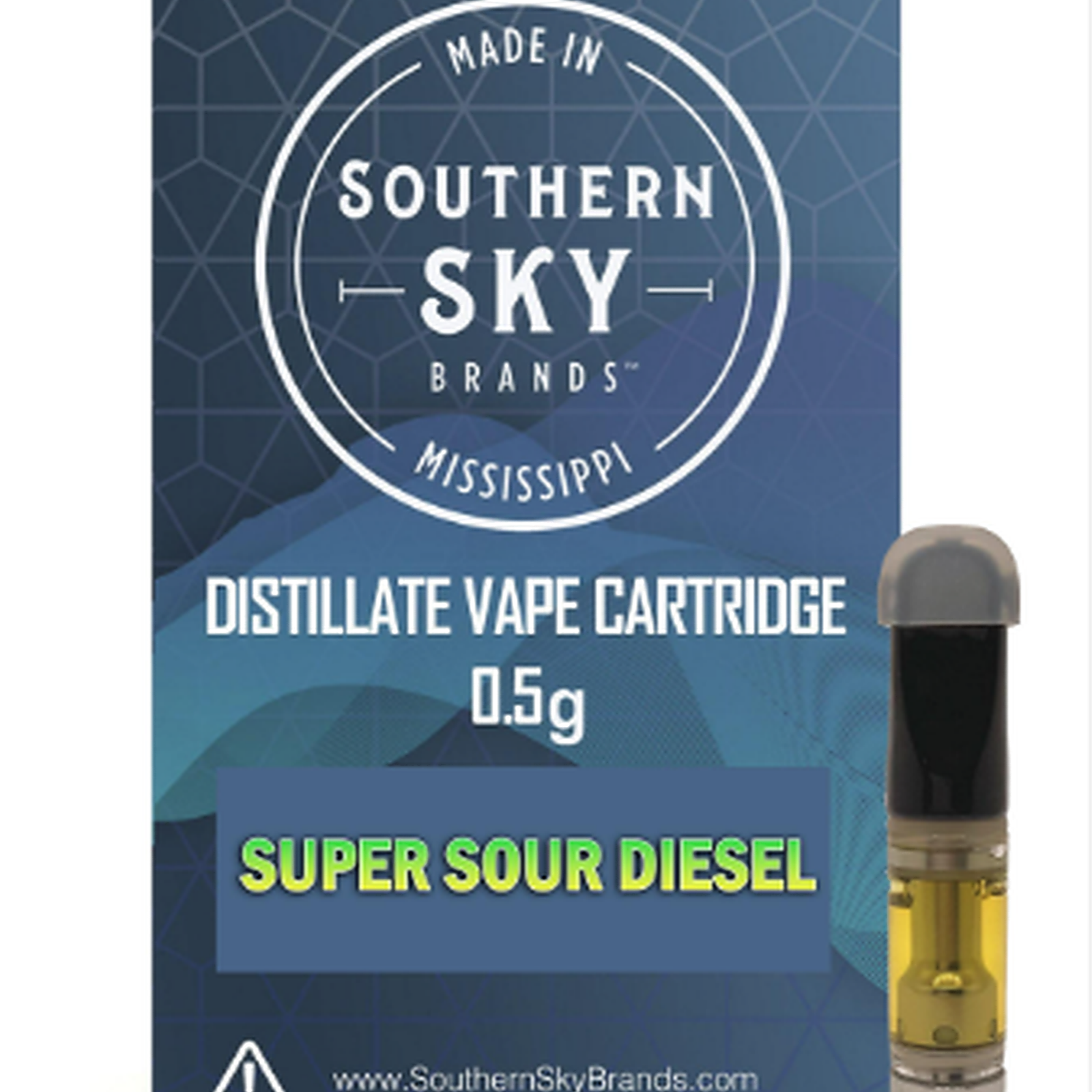 Southern Sky Brands: Super Sour Diesel Vape Cart 0.5g (59.1% THC, 22.1% ...