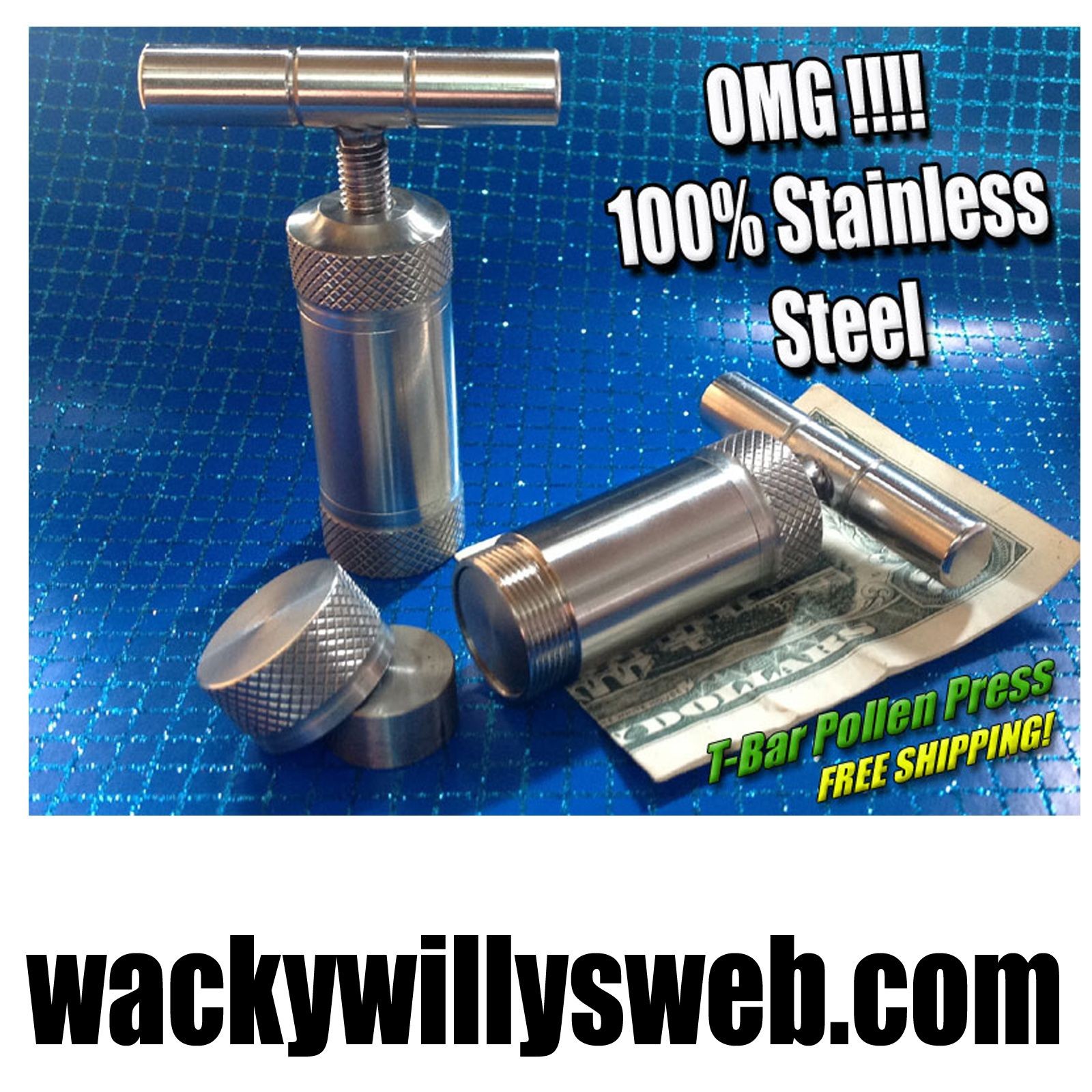 Wacky Willys: Stainless Steel Pollen Hash T Bar Press | Leafly