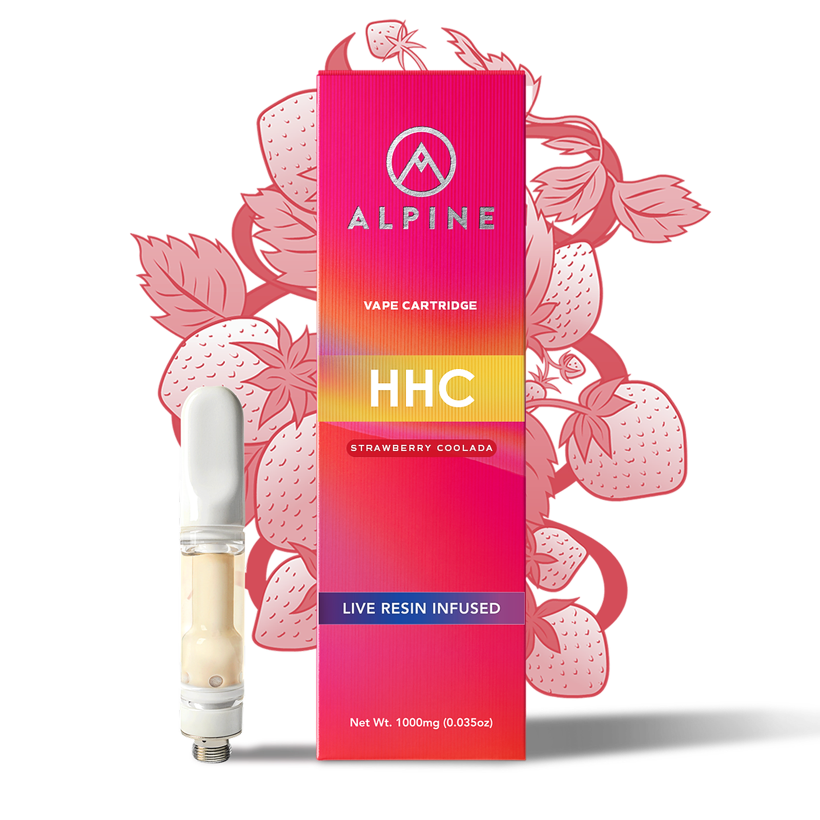 Alpine Vapor Hemp: Alpine Live Resin Infused HHC Cartridge - Strawberry ...
