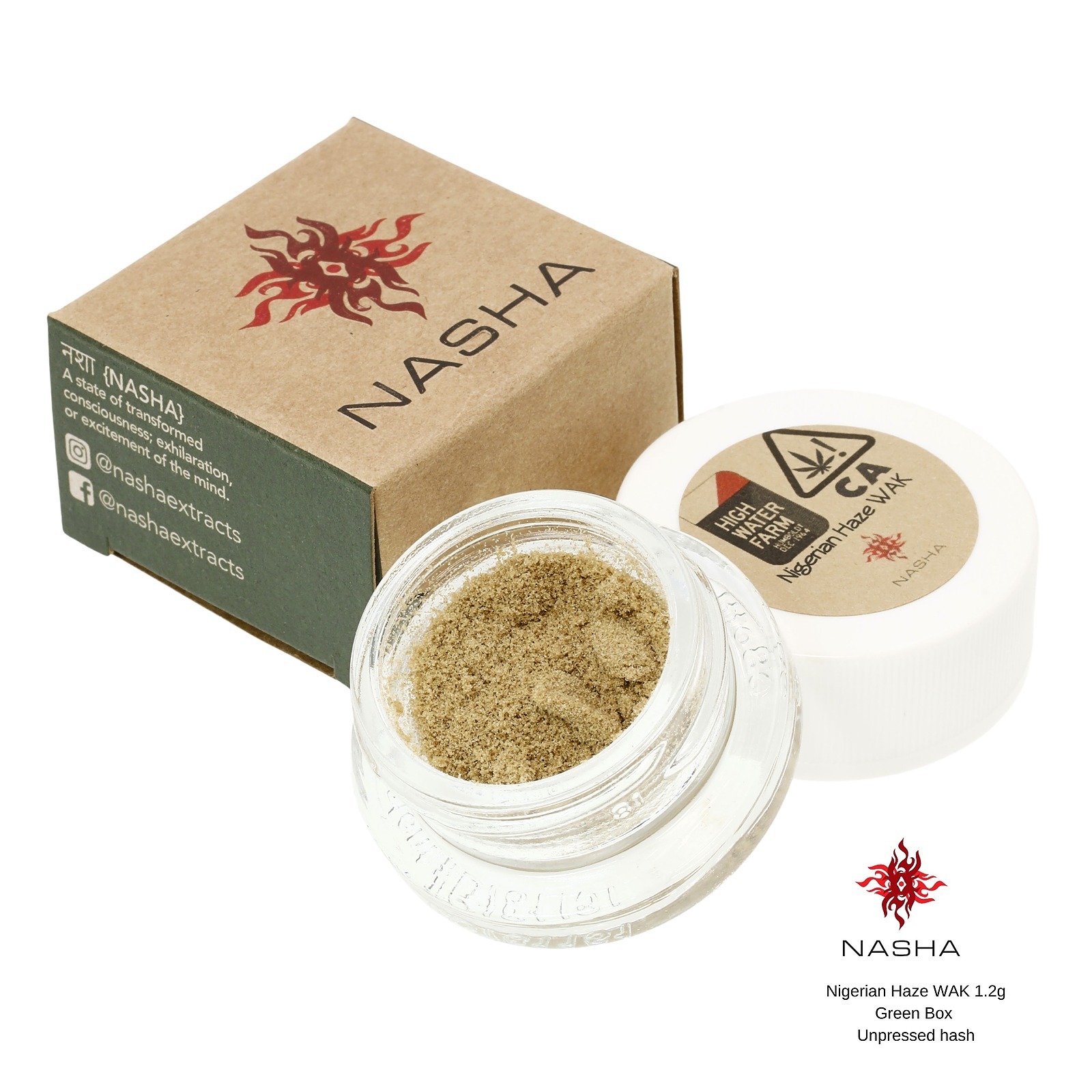 NASHA: Nigerian Haze WAK 1.2g Green Unpressed Hash (High Water Farm ...
