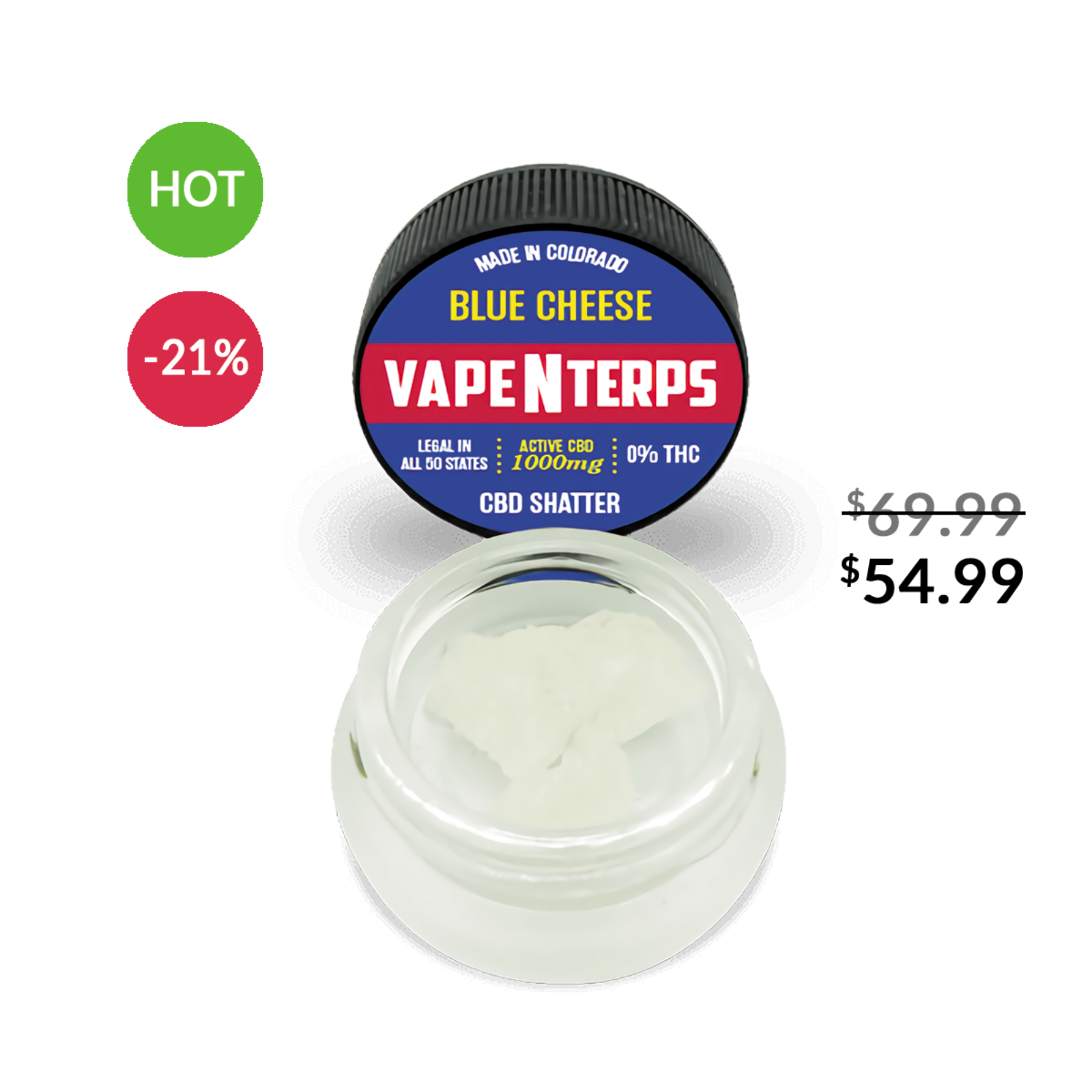 VapeNterps: 1000MG BLUE CHEESE CBD SHATTER | Leafly