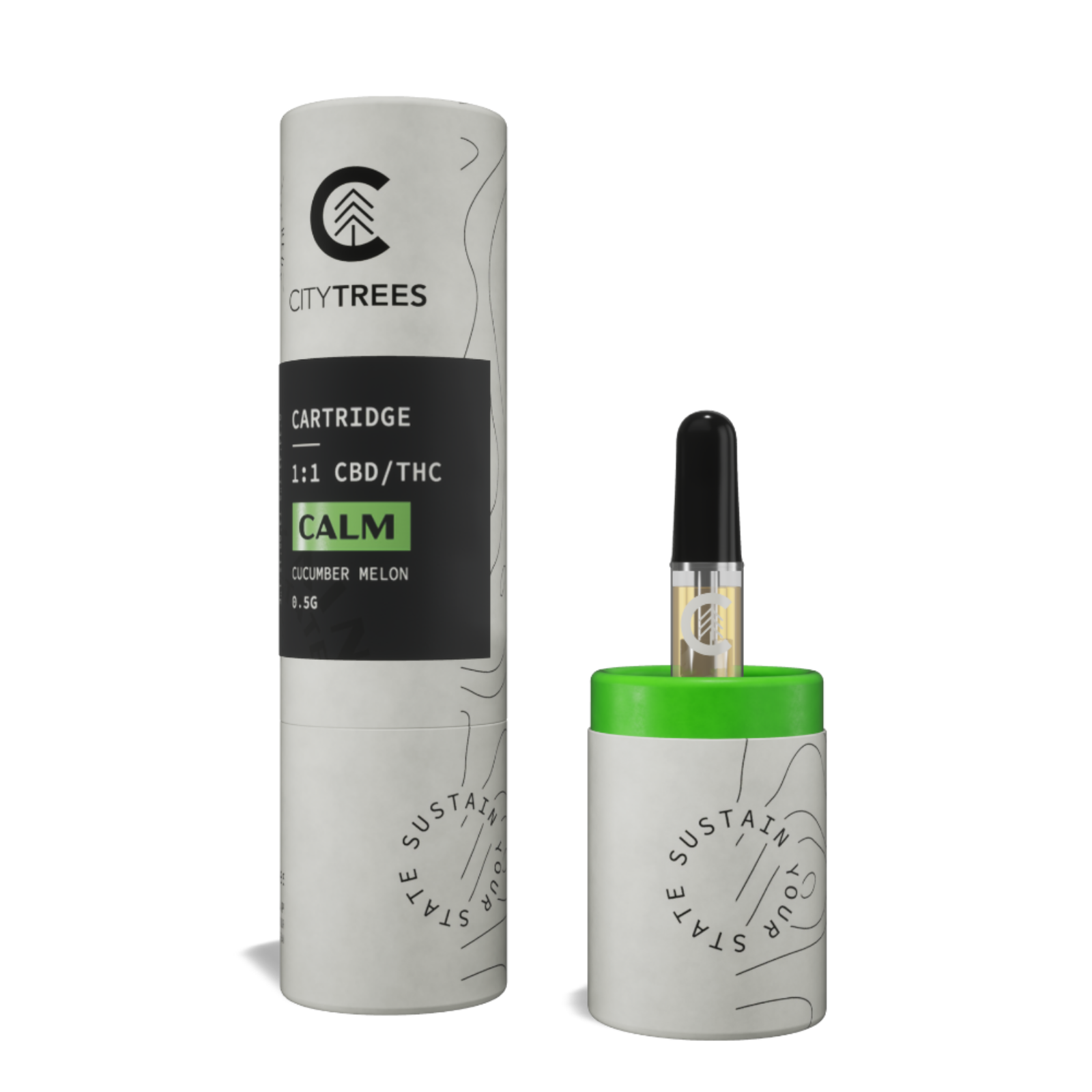 City Trees: City Trees .5g 1:1 Calm Distillate Cartridge | Leafly