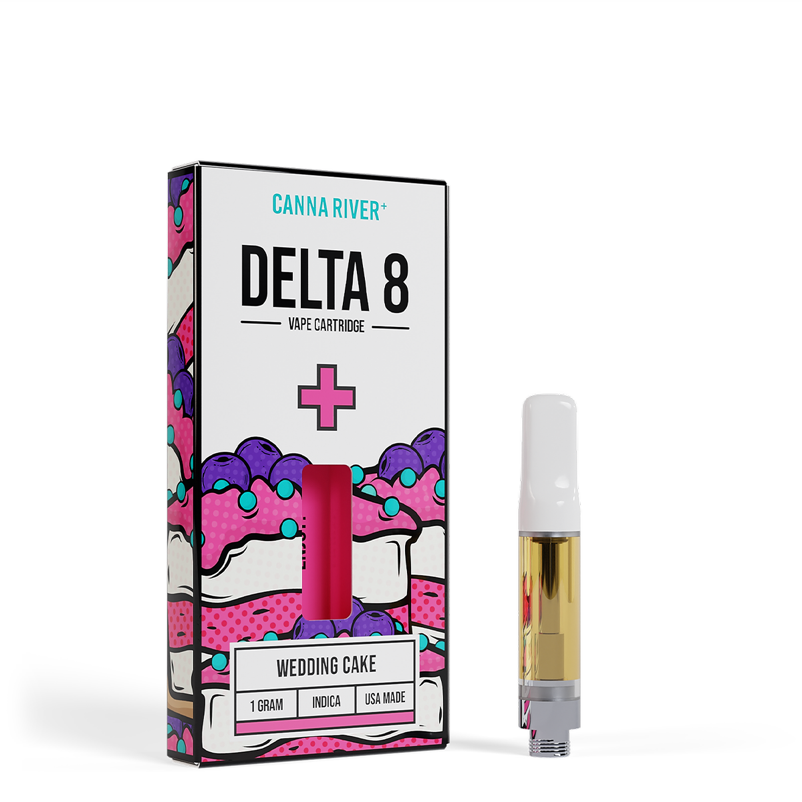 Canna River: D8 Cartridge - Wedding Cake / 1 Gram | Leafly