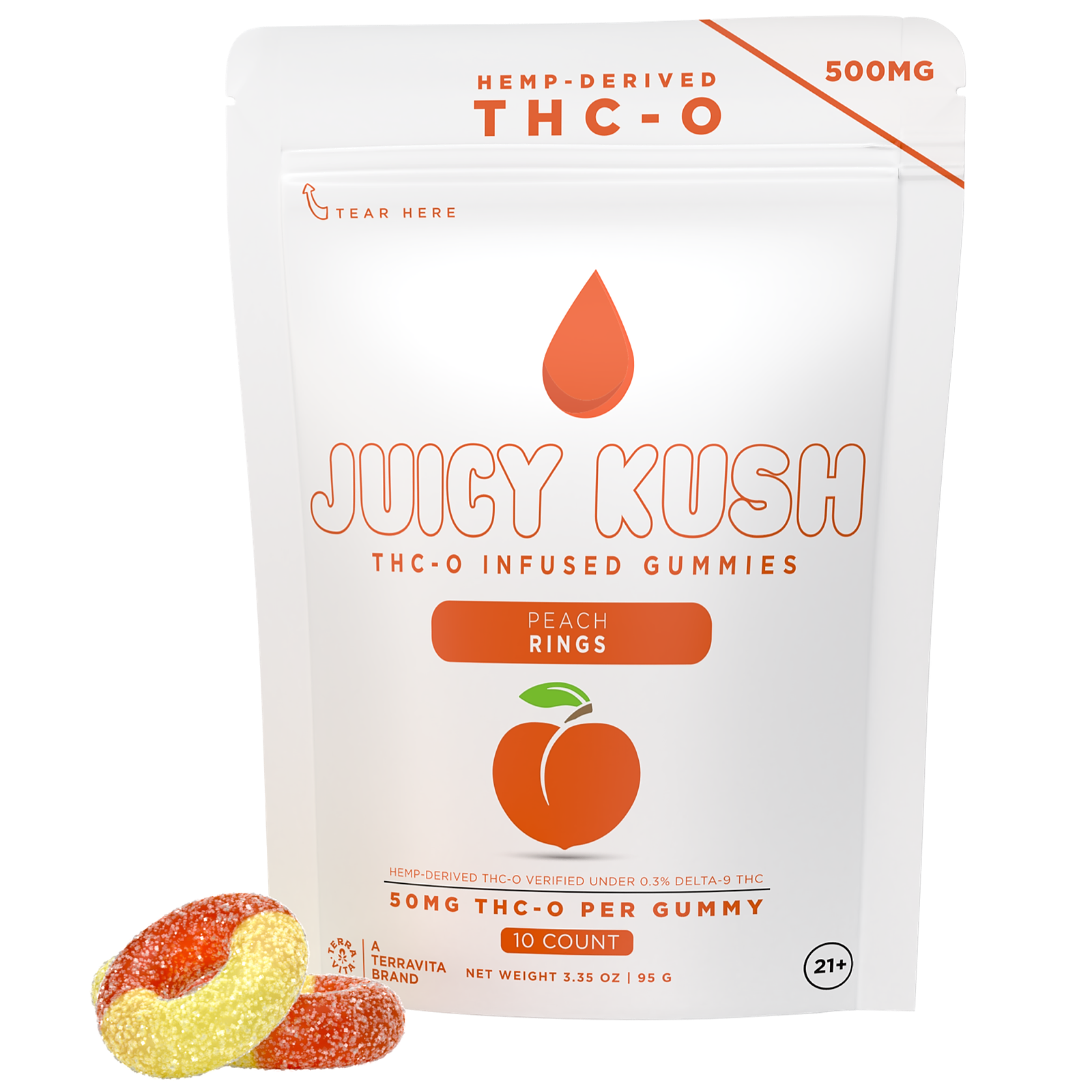 Juicy Kush (20% OFF CODE: LEAF20): THC-O Gummies 500mg: Peach Rings (10 ... Juicy Kush (20% OFF CODE: LEAF20): THC-O Gummies 500mg: Peach Rings (10 ...