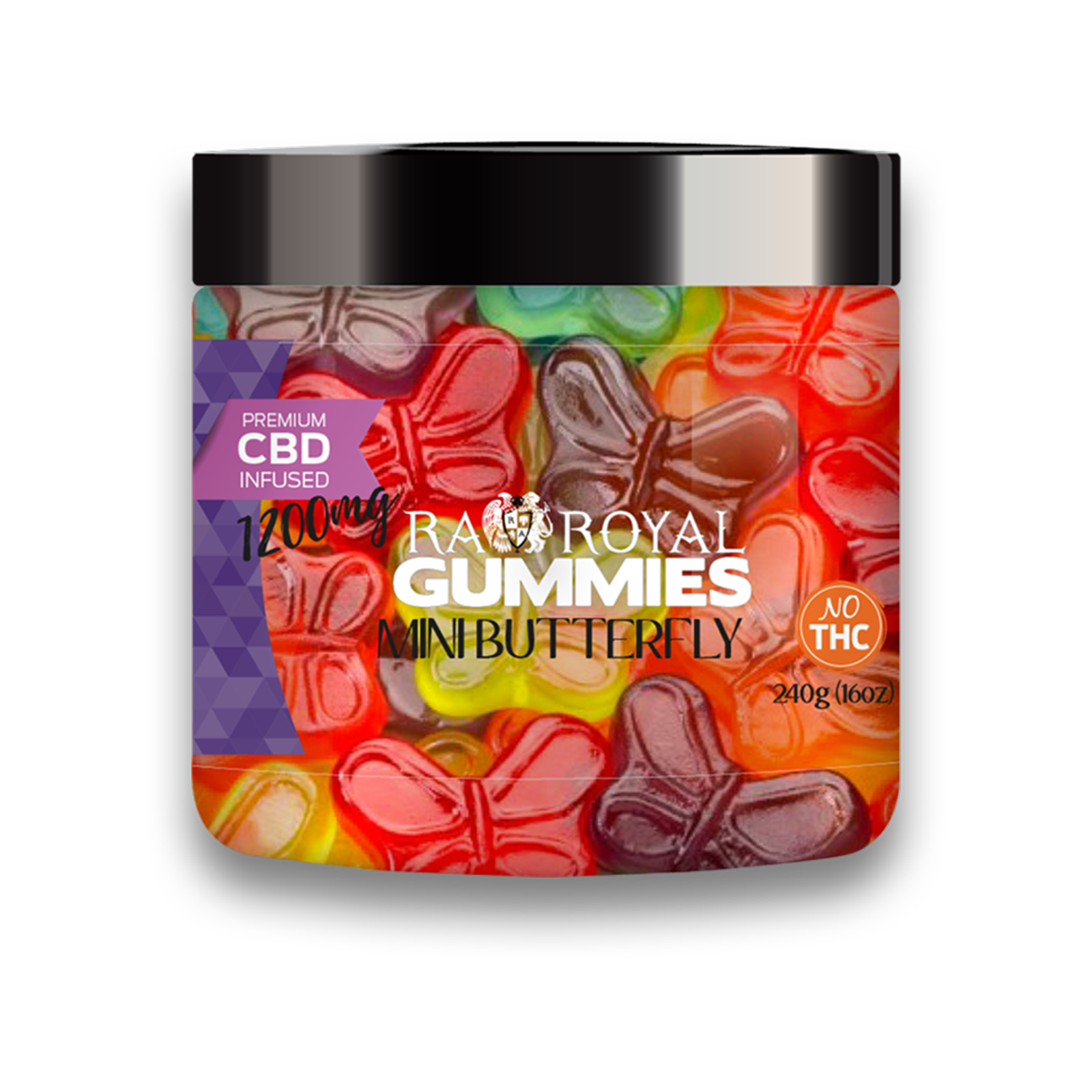 RA Royal: R.A. Royal Gummies: CBD Butterfly Gummy Jar (1200 MG) | Leafly