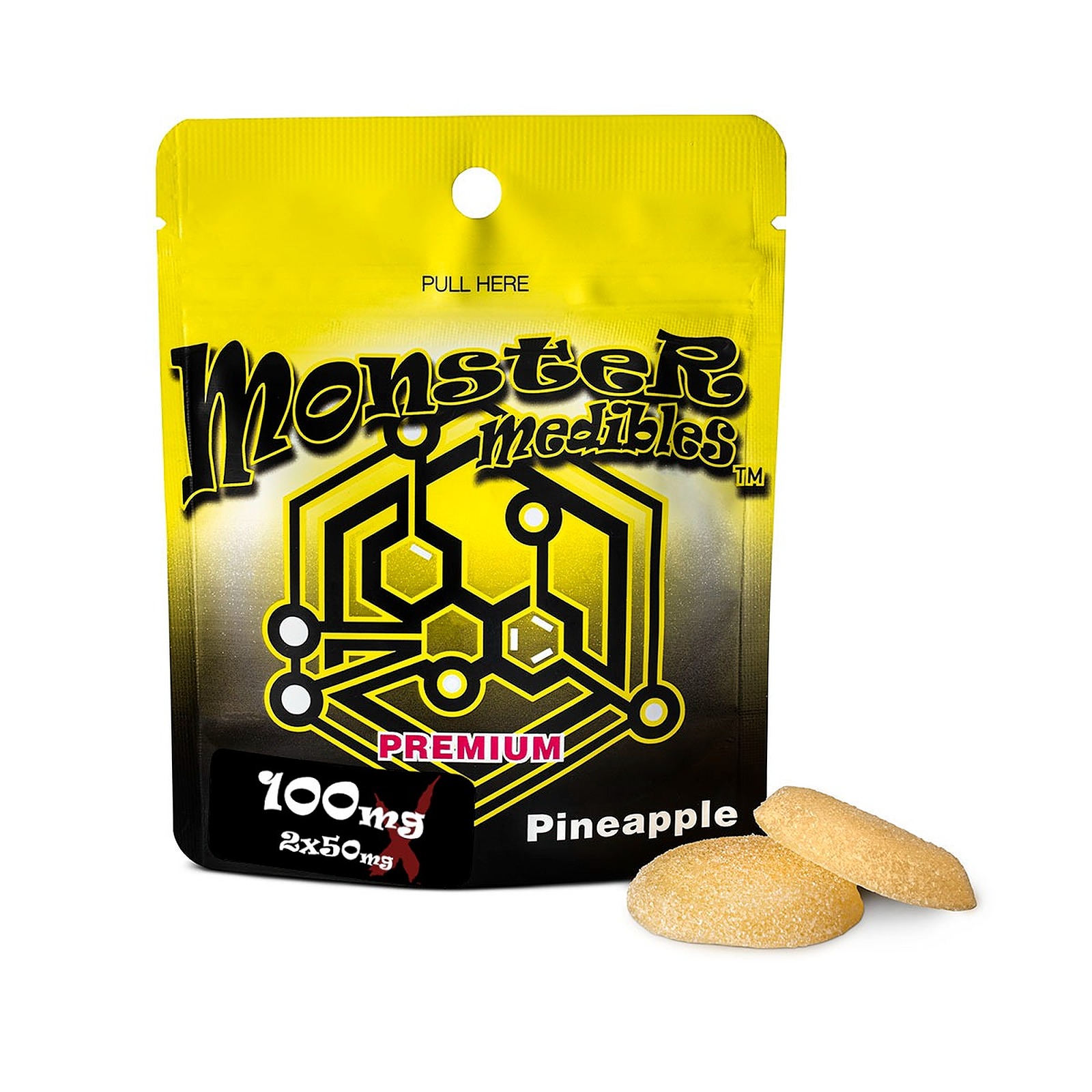 Monster Xtracts: Pineapple Gummies 100mg 2-pack | Leafly