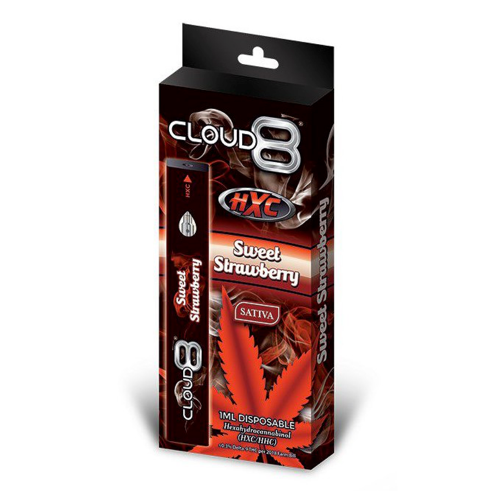 Cloud 8 Delta-8 THC: Cloud 8 HXC - Sweet Strawberry - 1ML Disposable | Leafly