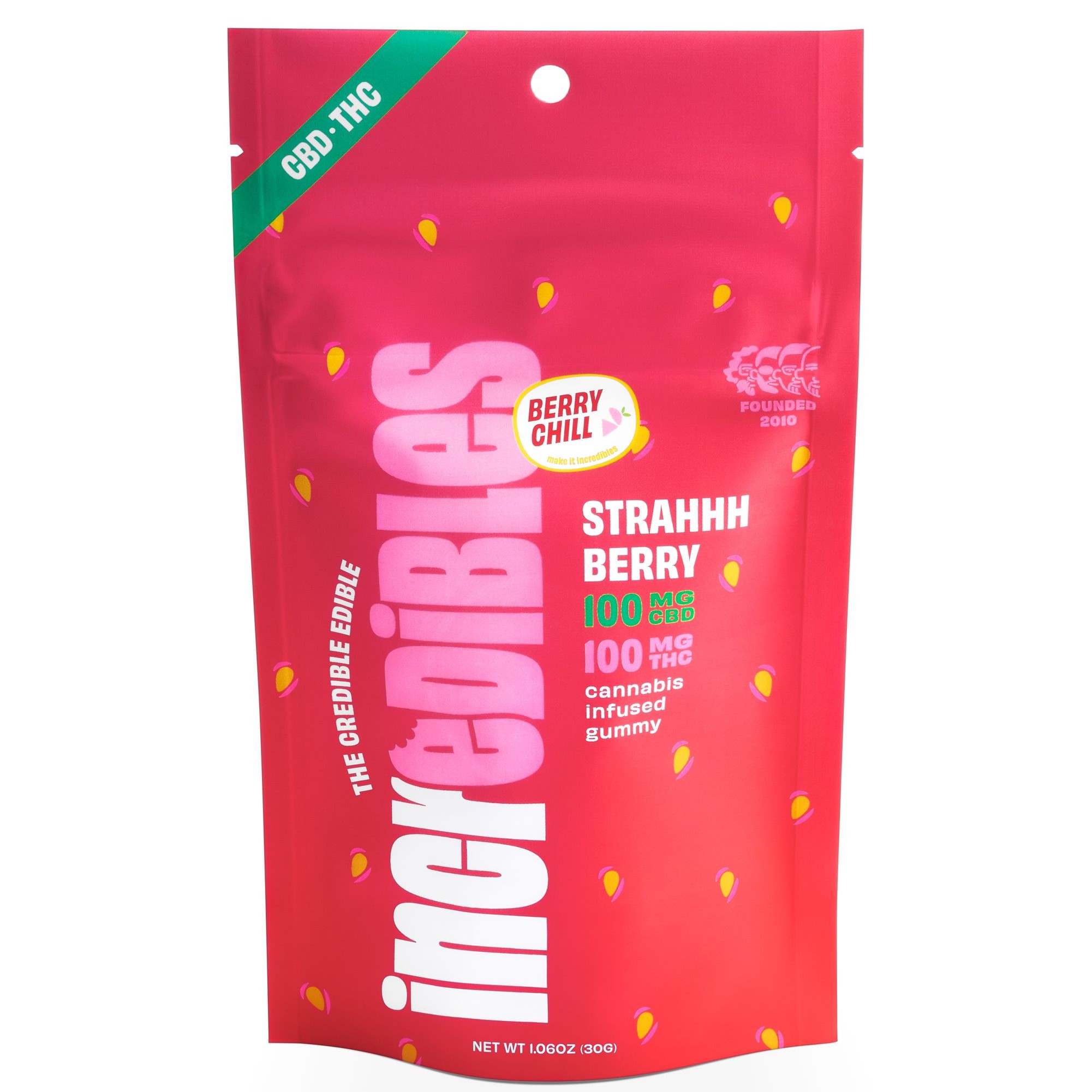 incredibles: incredibles -Strahhhberry + CBD 1:1 - Gummies - 200mg | Leafly