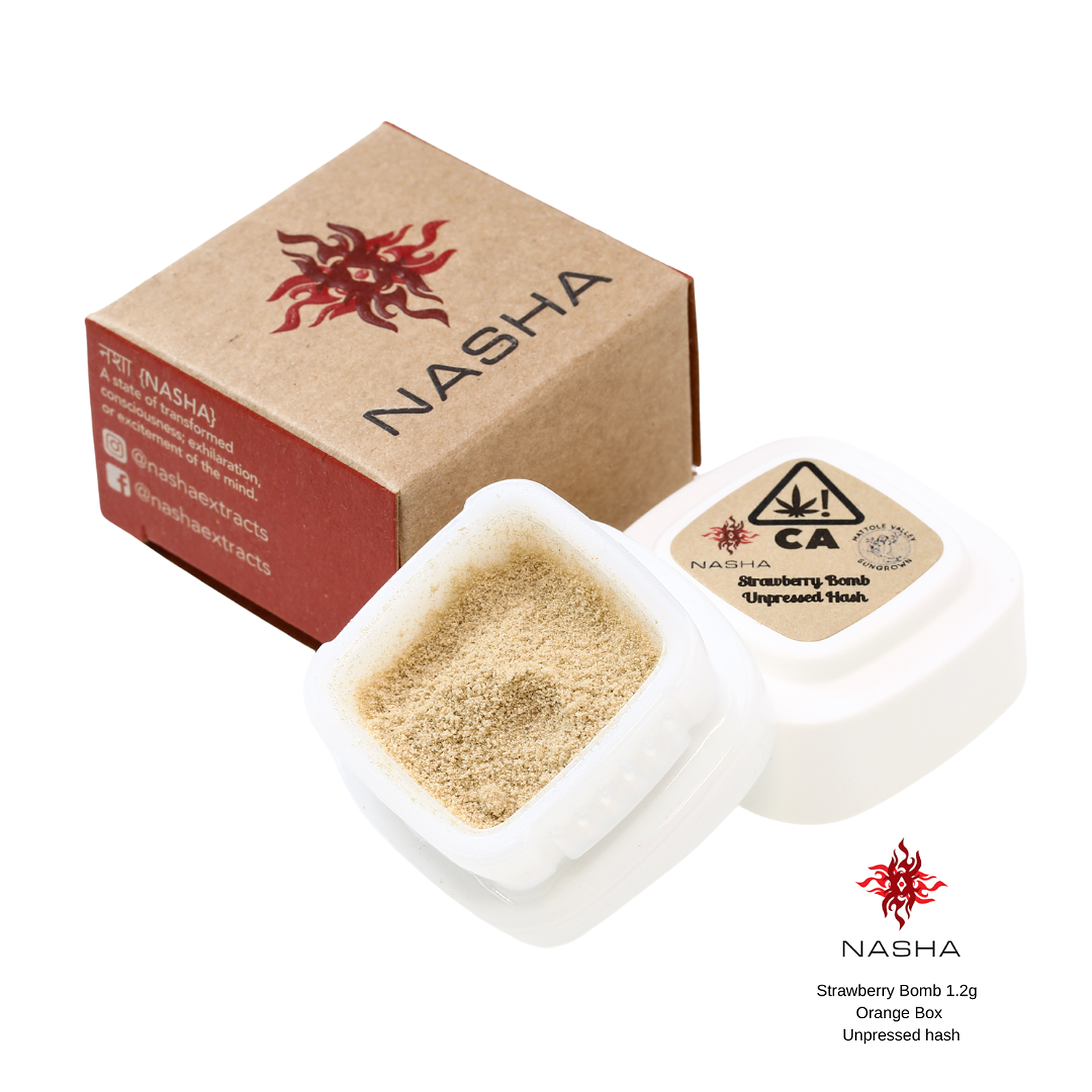 NASHA: Strawberry Bomb 1.2g Orange Unpressed Hash (Mattole Valley ...