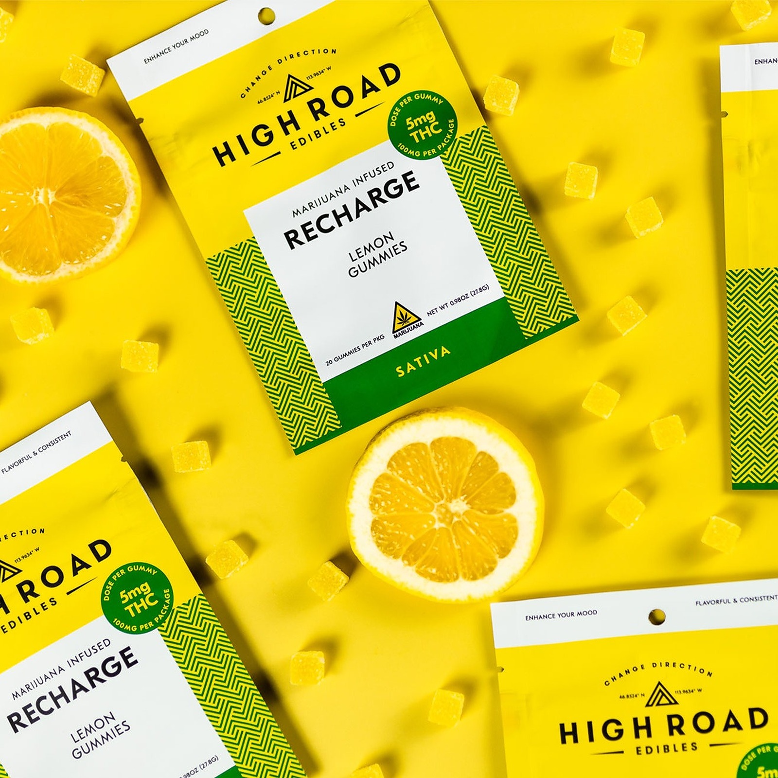 High Road Edibles: Lemon Recharge Gummies, 100mg 20-pack | Leafly