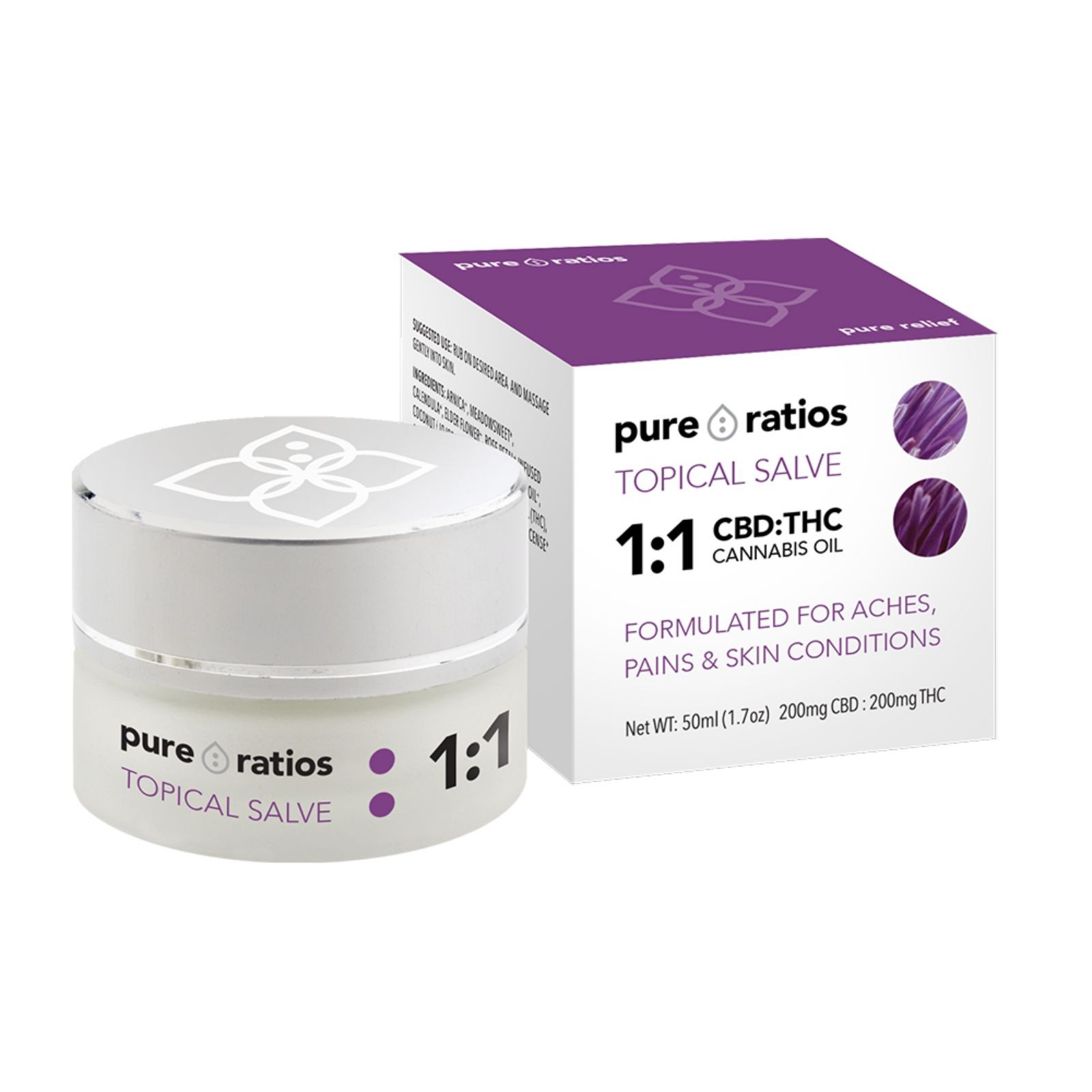 Pure Ratios: 1:1 CBD:THC Topical Salve 50ml | Leafly