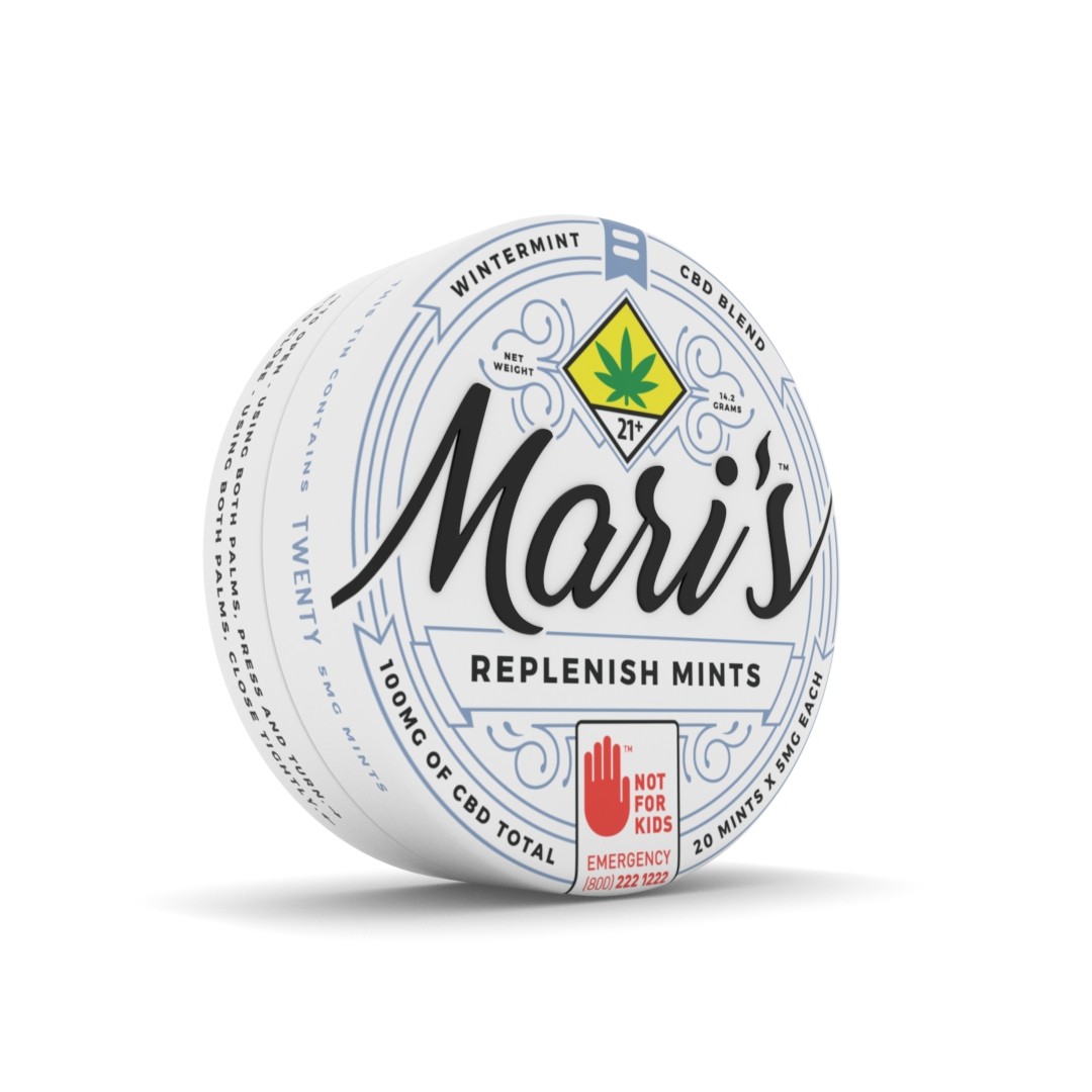 Mari's Mints: CBD Replenish Mint Wintermint 100mg 10-pack | Leafly