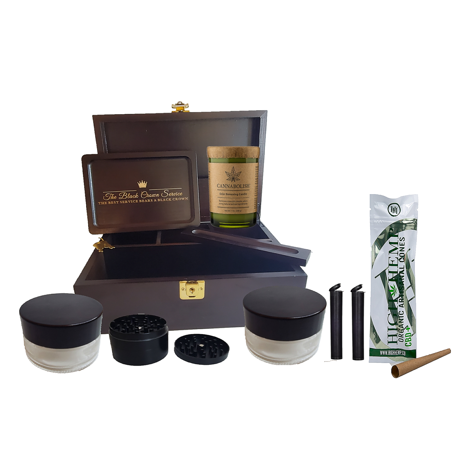 The Black Crown Service: Stash Box Cone Starter Kit | Leafly