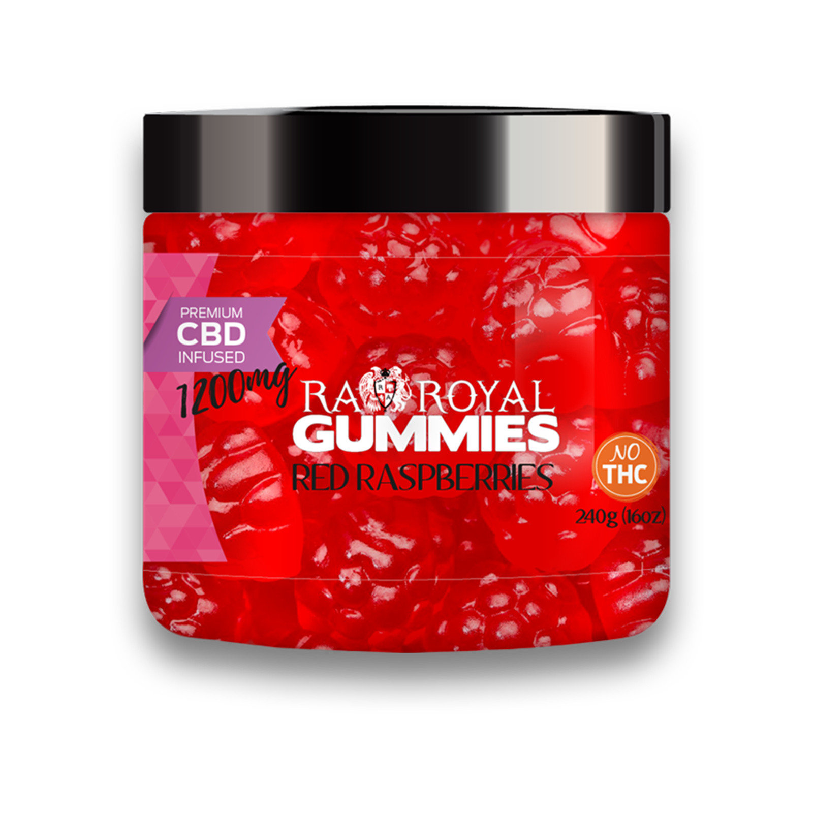 RA Royal: R.A. Royal Gummies: CBD Red Raspberry Gummy Jar (1200 MG ...