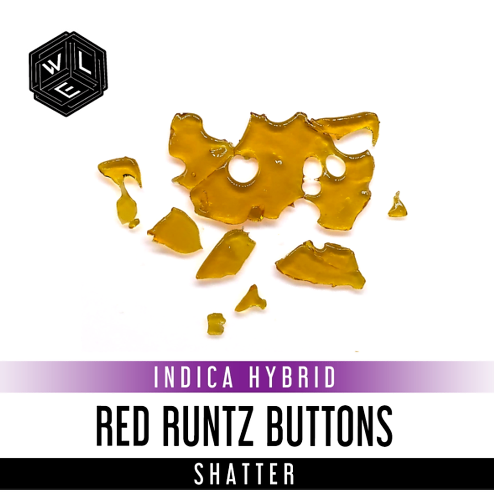 White Label Extracts: Red Runtz Buttons Shatter | Leafly