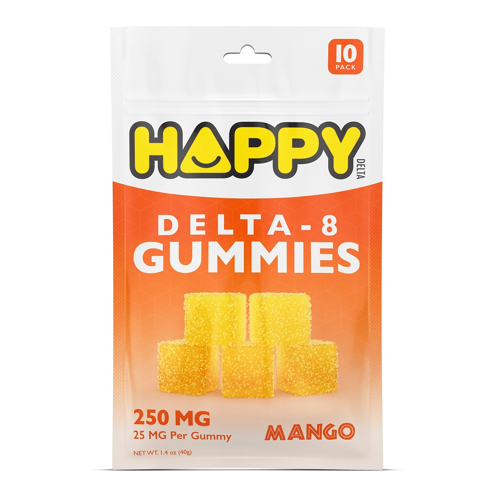 HAPPY Delta: 10 Pack - Happy Delta - Mango Delta 8 Gummies | Leafly