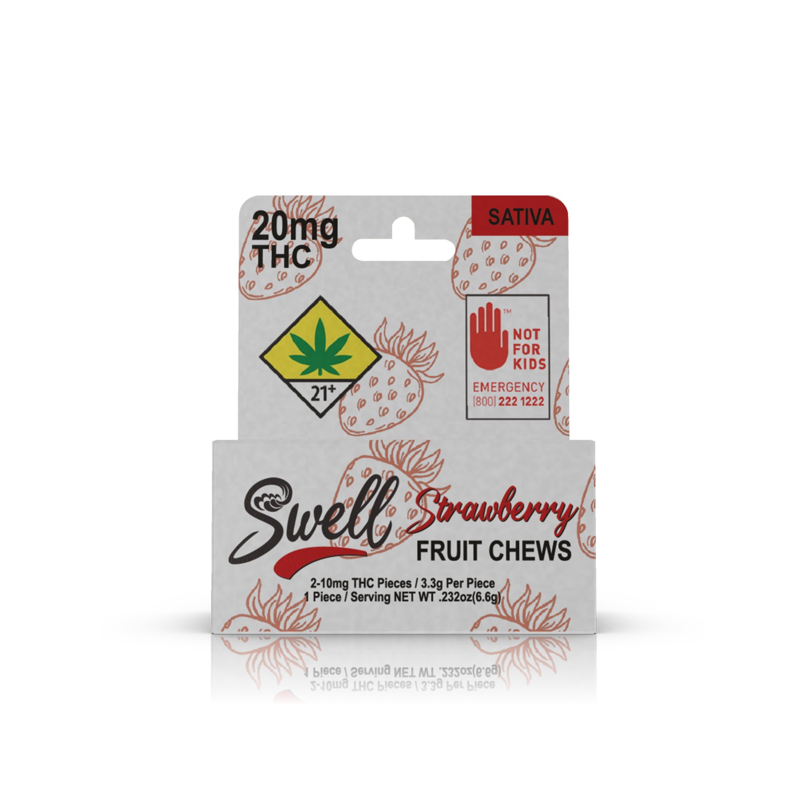 Swell Cannabis: Sativa Strawberry Fruit Chews 20mg 2-pack | Leafly