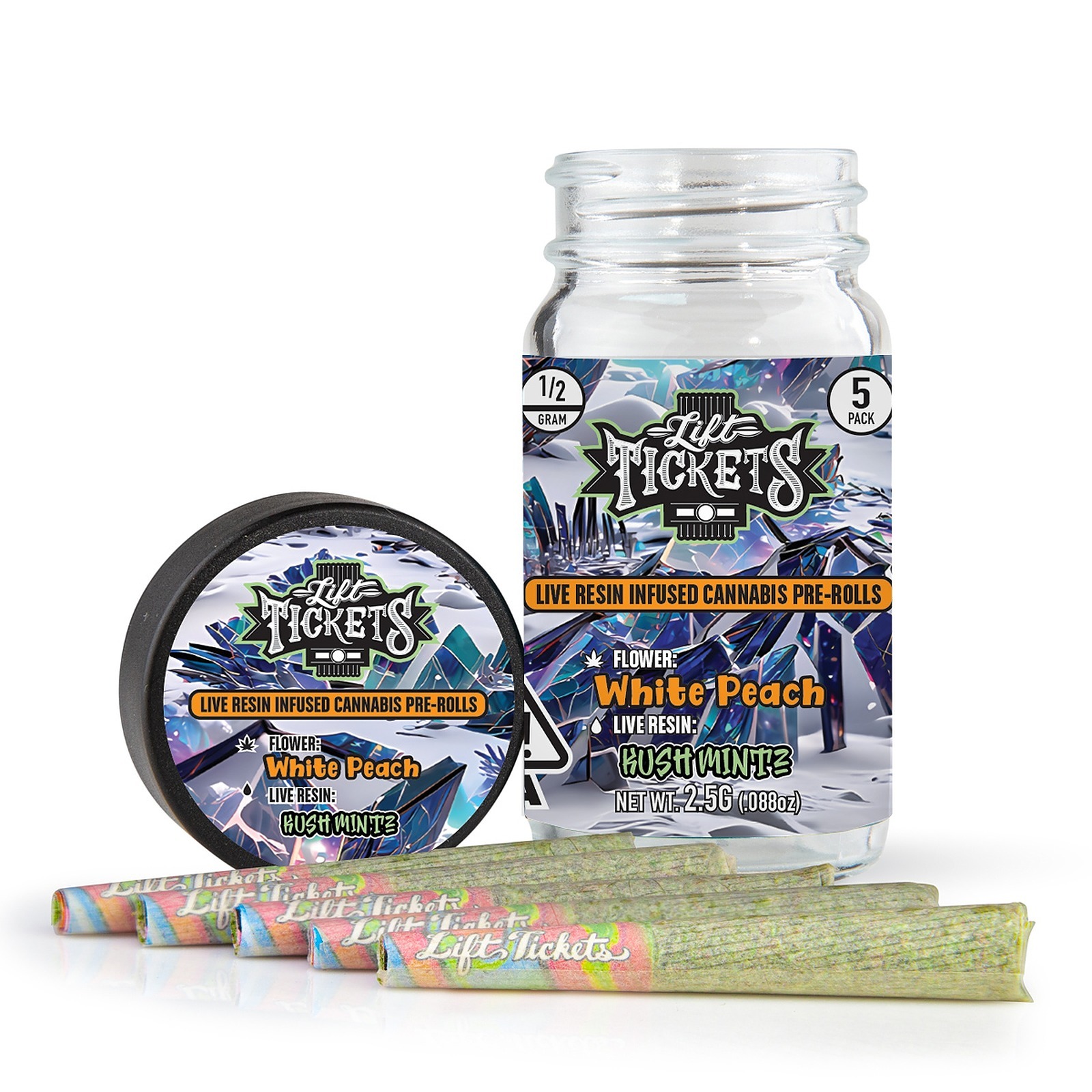 Lift Tickets: White Peach x Kush Mintz - 0.5g Infused Pre Roll ...