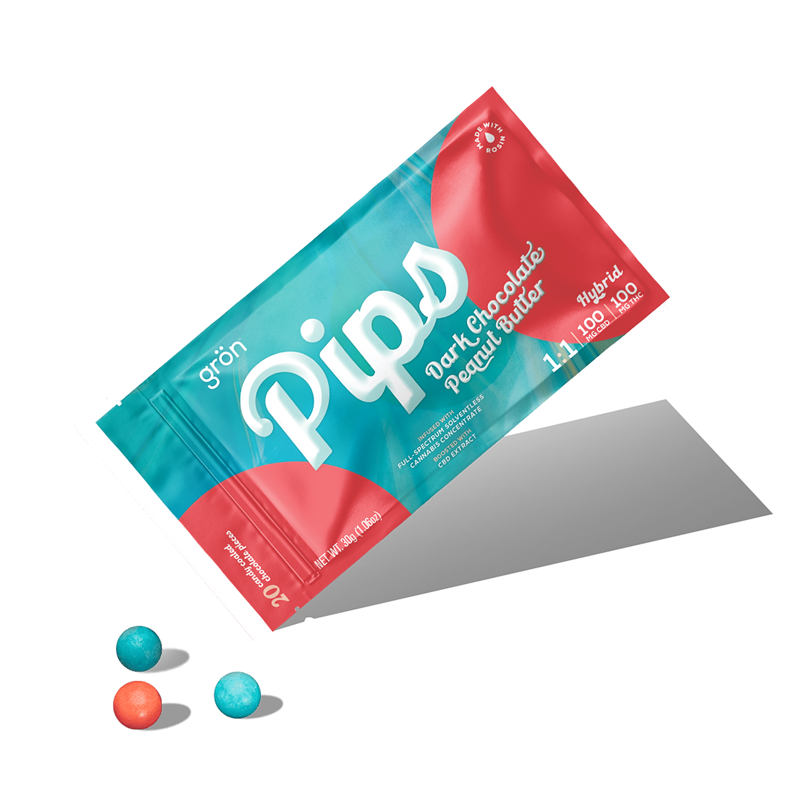 Grön: 1:1 Dark Chocolate Peanut Butter Pips - Hybrid - CBD/THC | Leafly