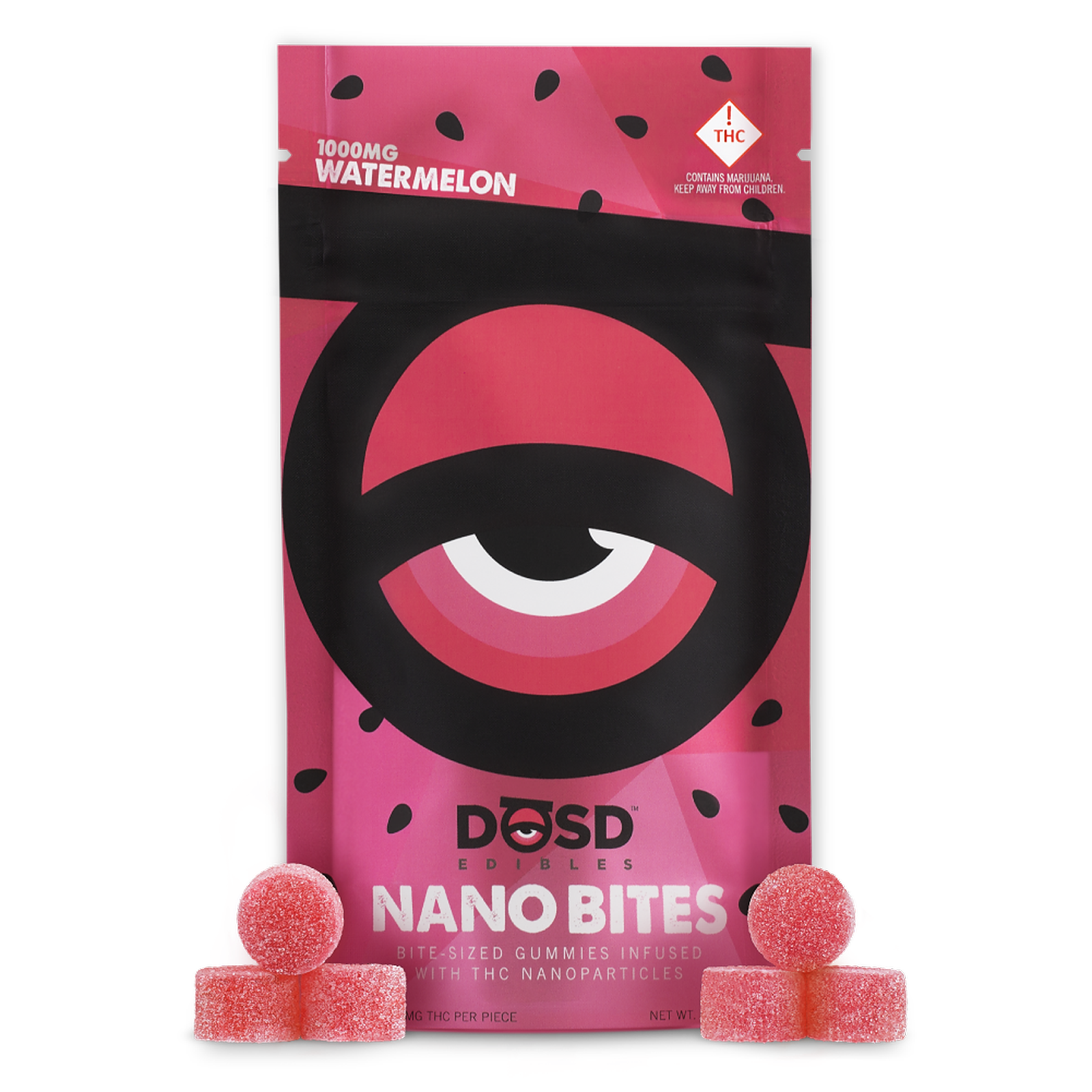 DŌSD Edibles: Nano Bites - Watermelon 1000mg (Indica) | Leafly