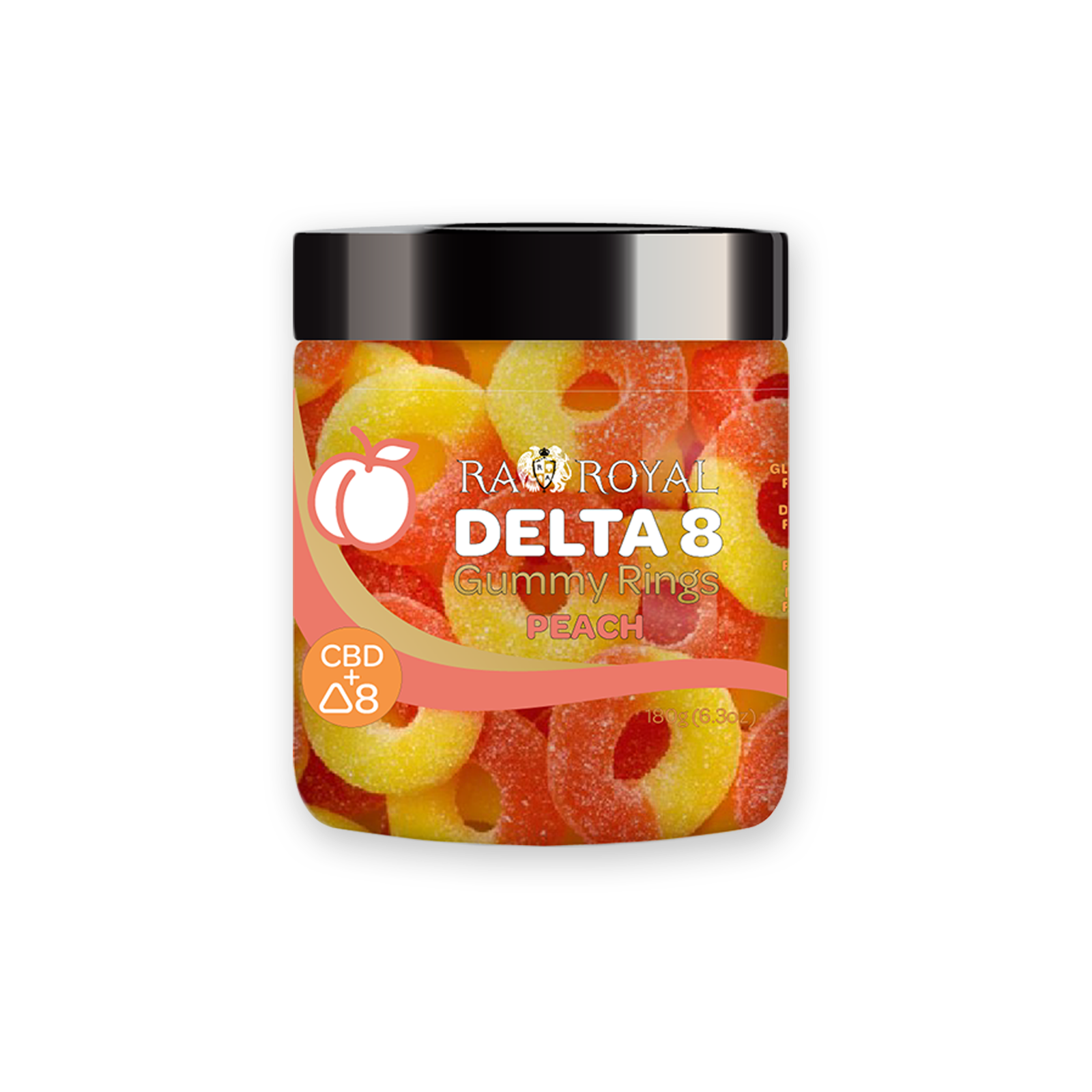 RA Royal: R.A. Royal Gummies: Delta-8 with CBD Peach Rings (800 MG ...