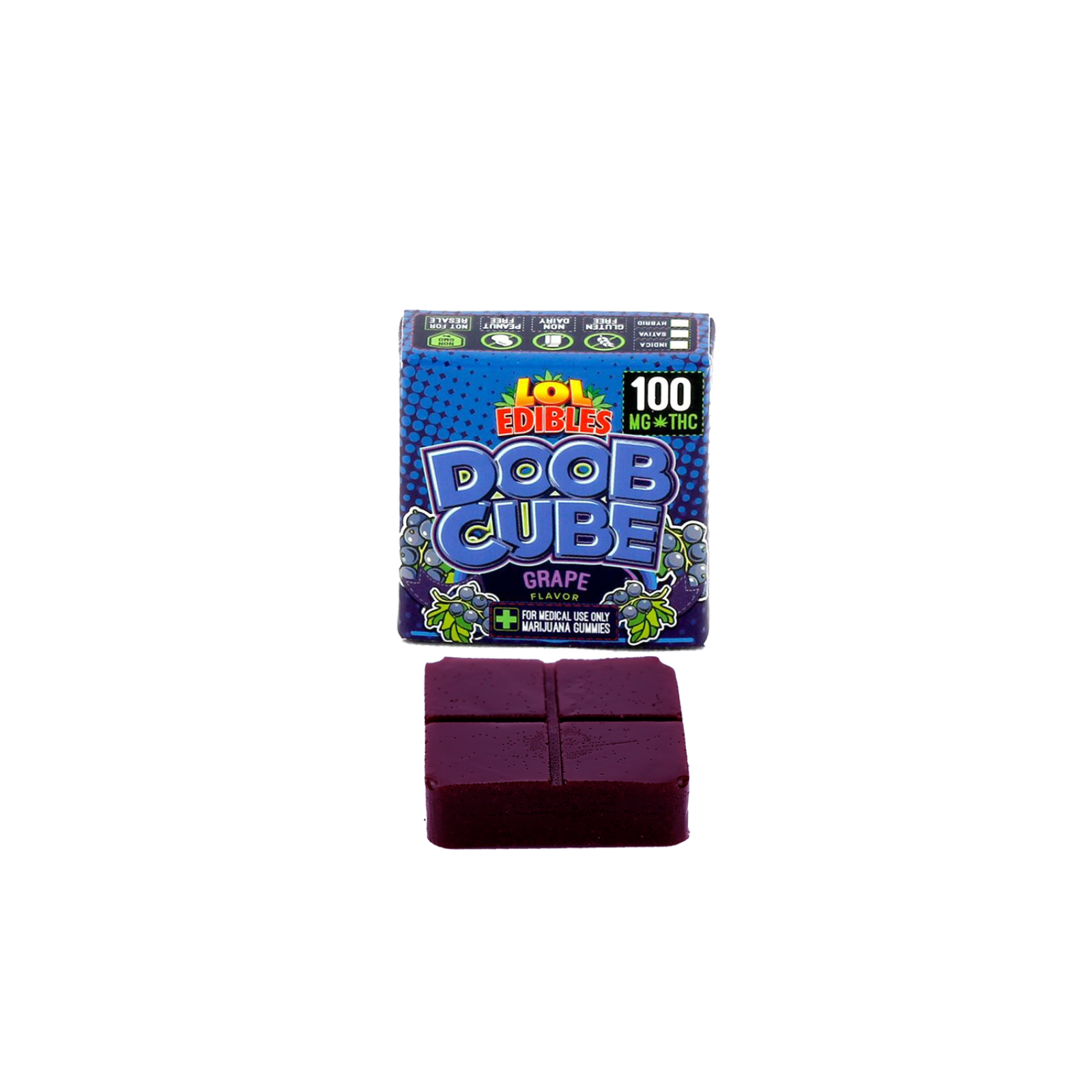 LOL Edibles: Doob Cube - Grape 100mg | Leafly