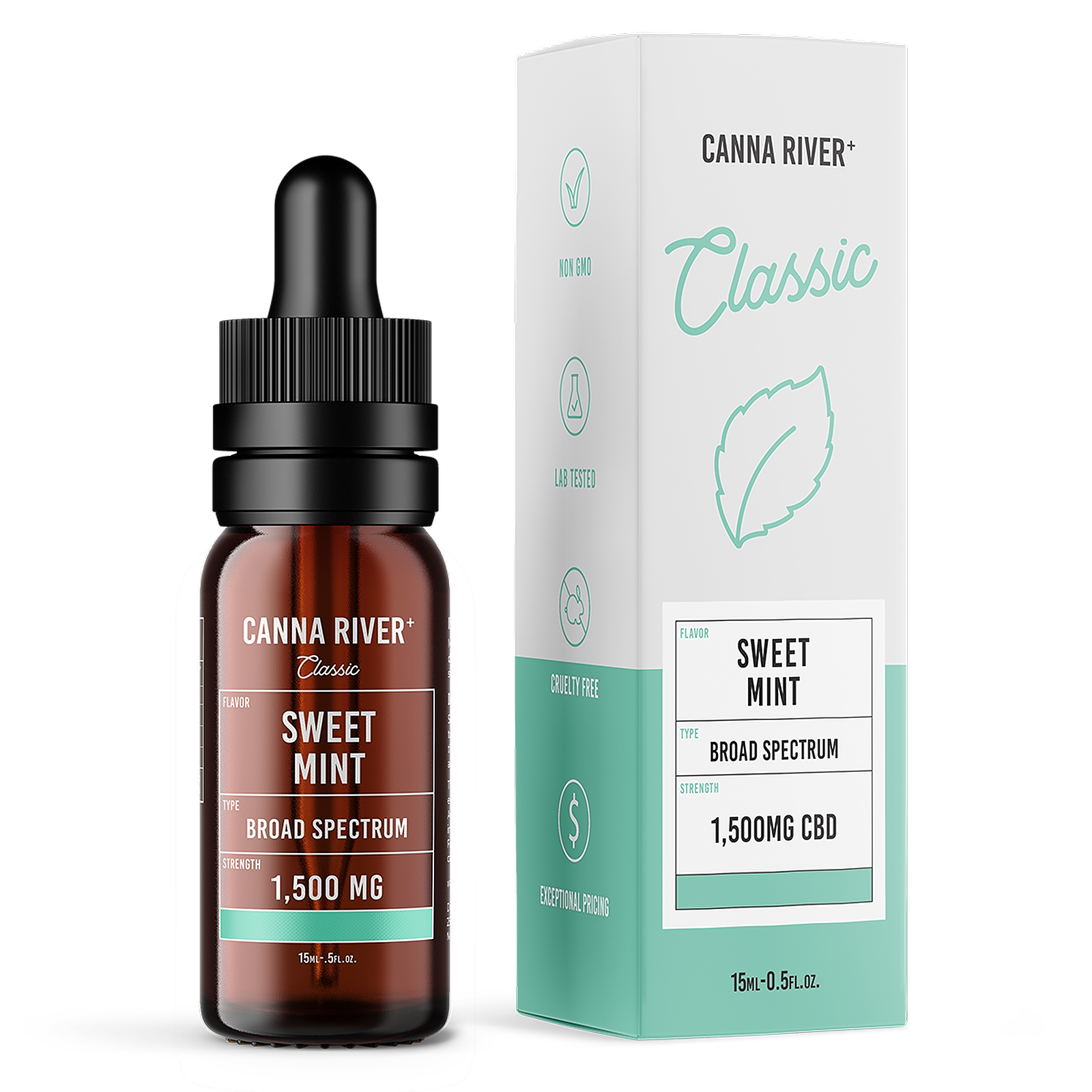 Canna River: Broad Spectrum Tincture - Sweet Mint / 1,500mg / 15mL | Leafly