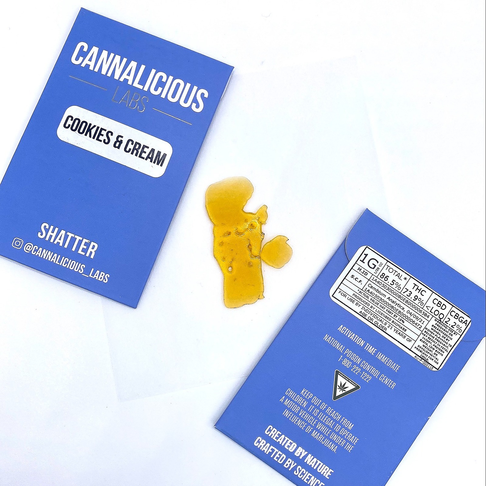Cannalicious Labs: Cookies and Cream Shatter 1.0g | Leafly