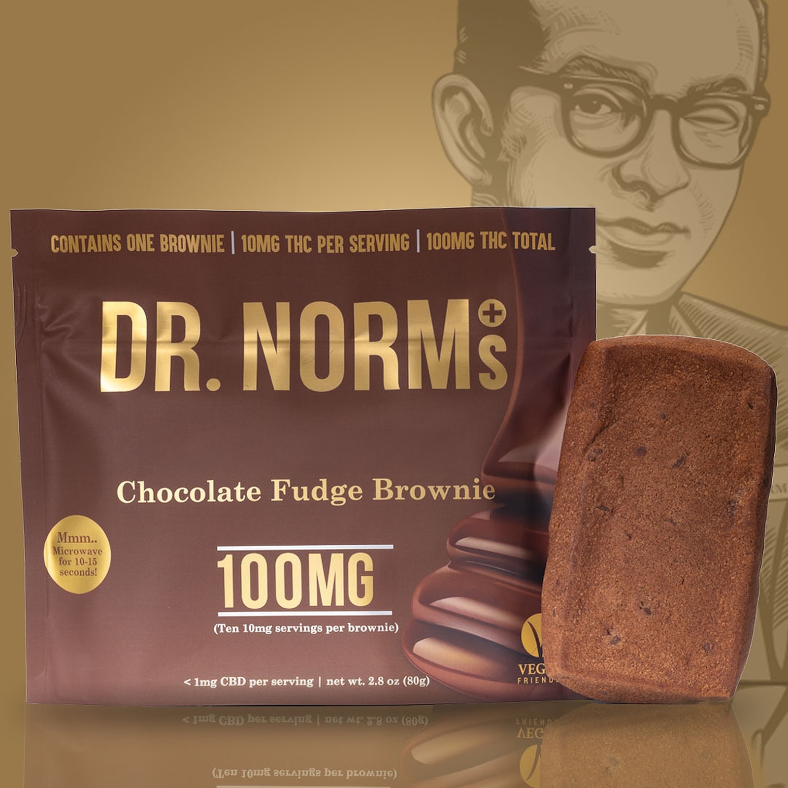 Dr. Norm's: Vegan Chocolate Fudge 100mg Brownie | Leafly