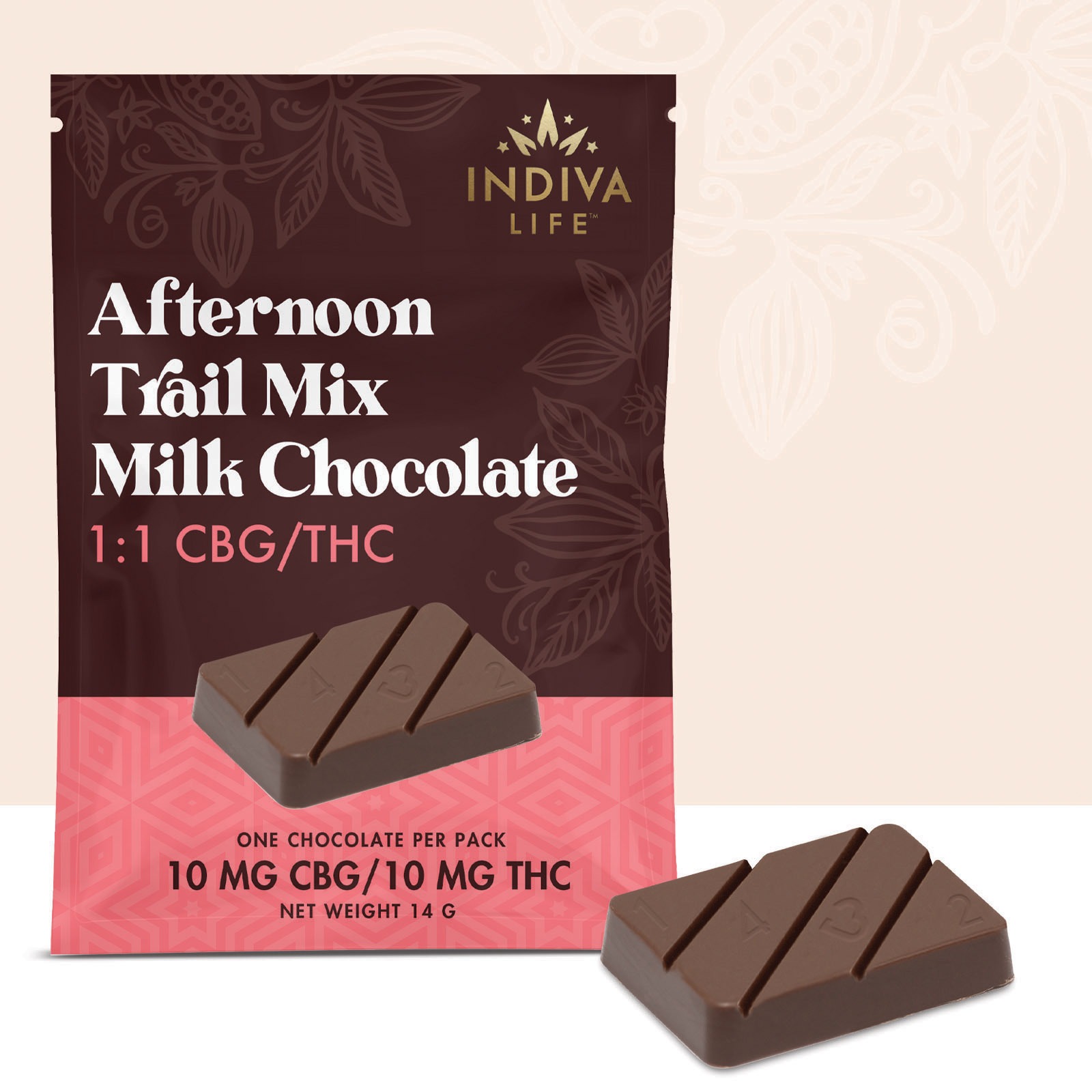 Indiva: Indiva Life Afternoon Trail Mix Milk Chocolate 1:1 CBG/THC | Leafly