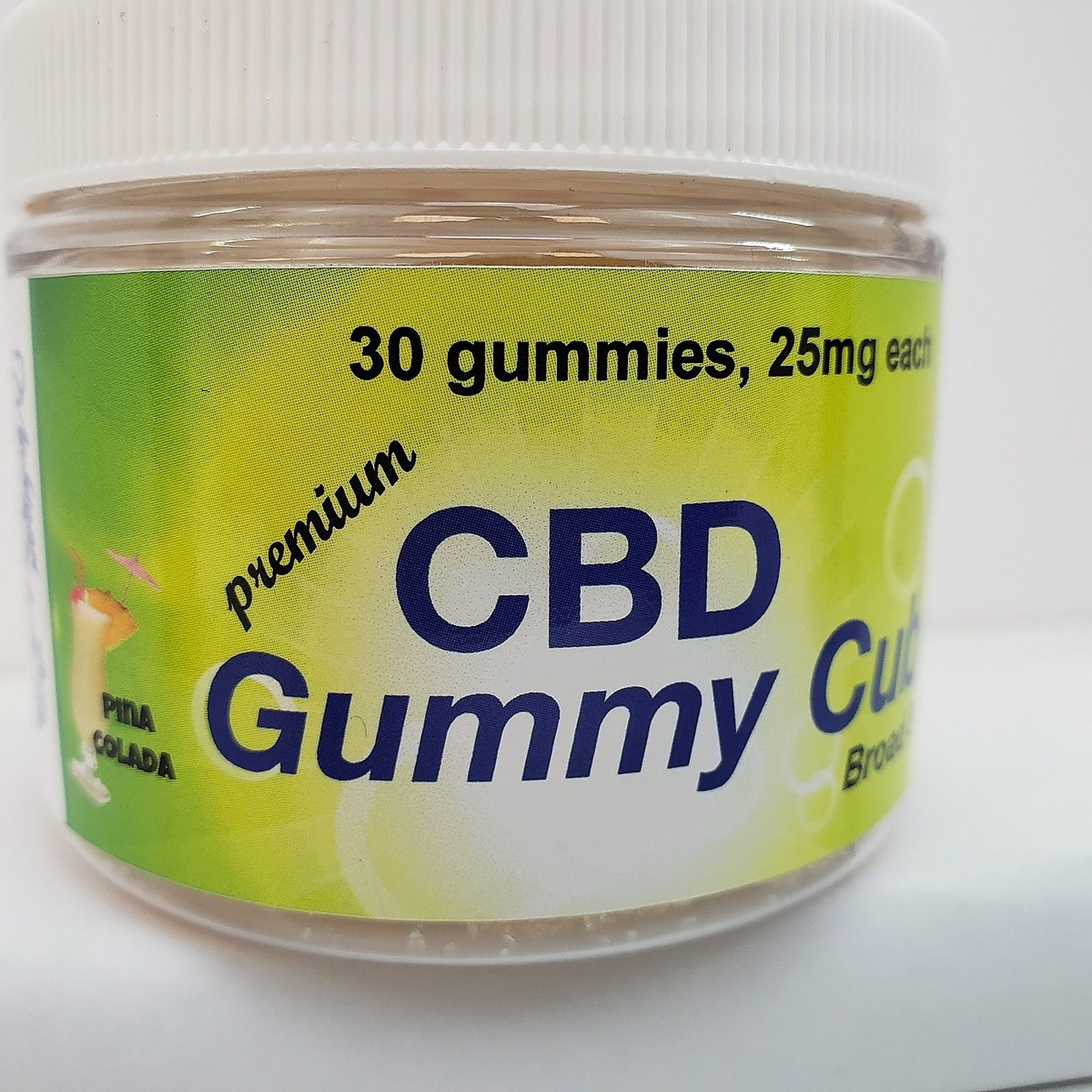 Pure Biologix: 25mg CBD Gummy Cubes - Pina Colada 30 count | Leafly