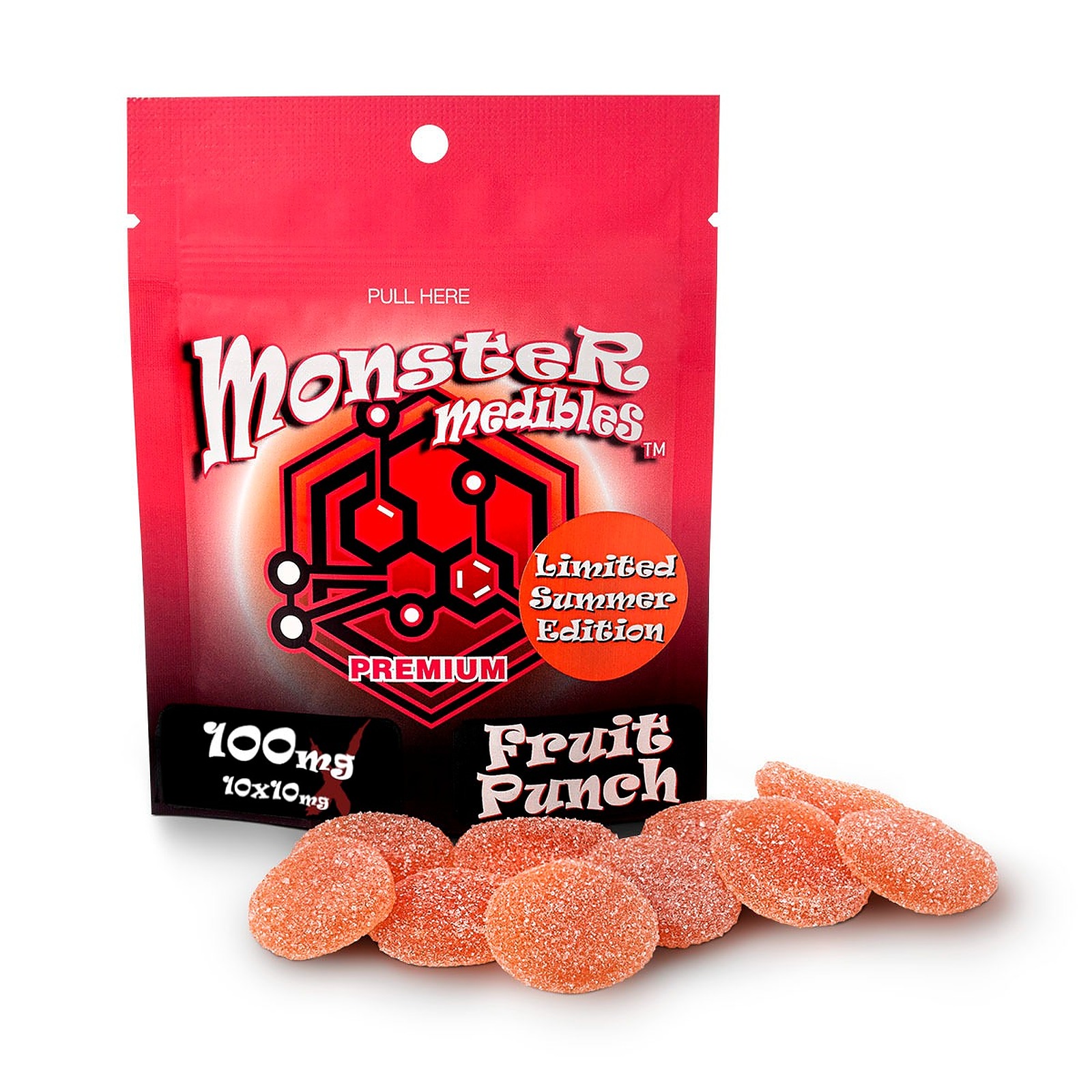 Monster Xtracts: Fruit Punch 10x10mg Gummies | Leafly