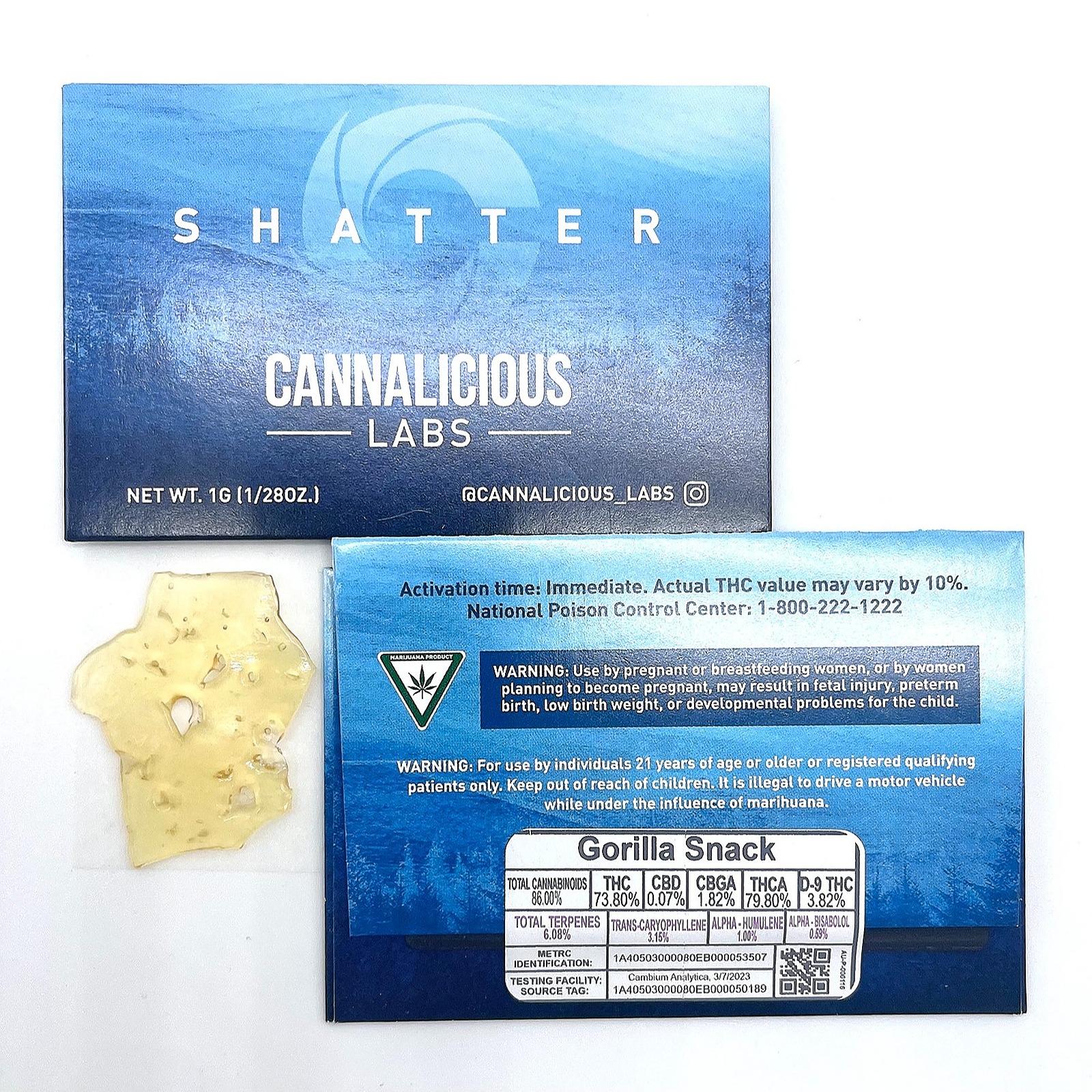 Cannalicious Labs: Gorilla Snack Shatter 1.0g | Leafly