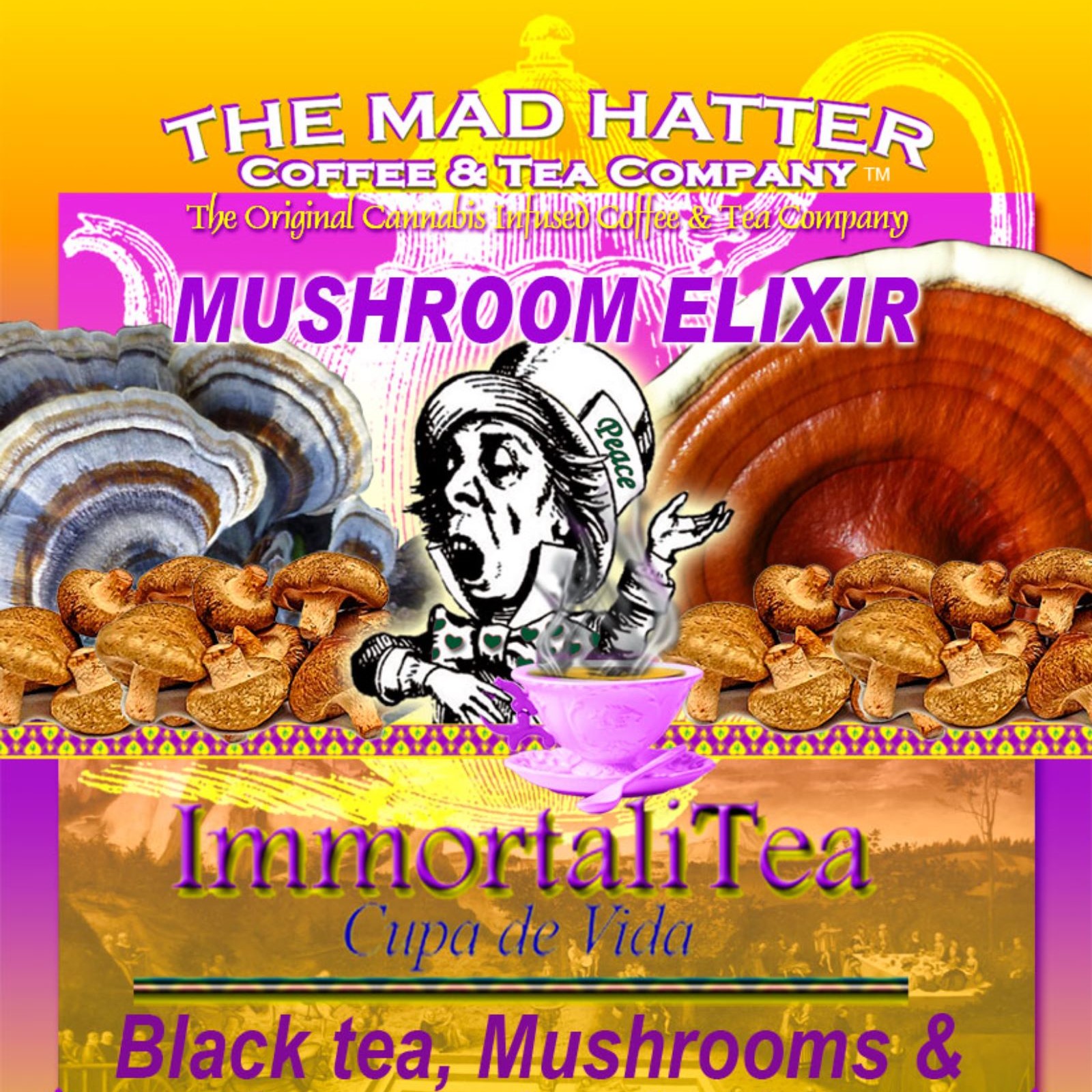Mad Hatter Coffee and Tea Co: ImmortaliTea Mushroom Elixir | Leafly