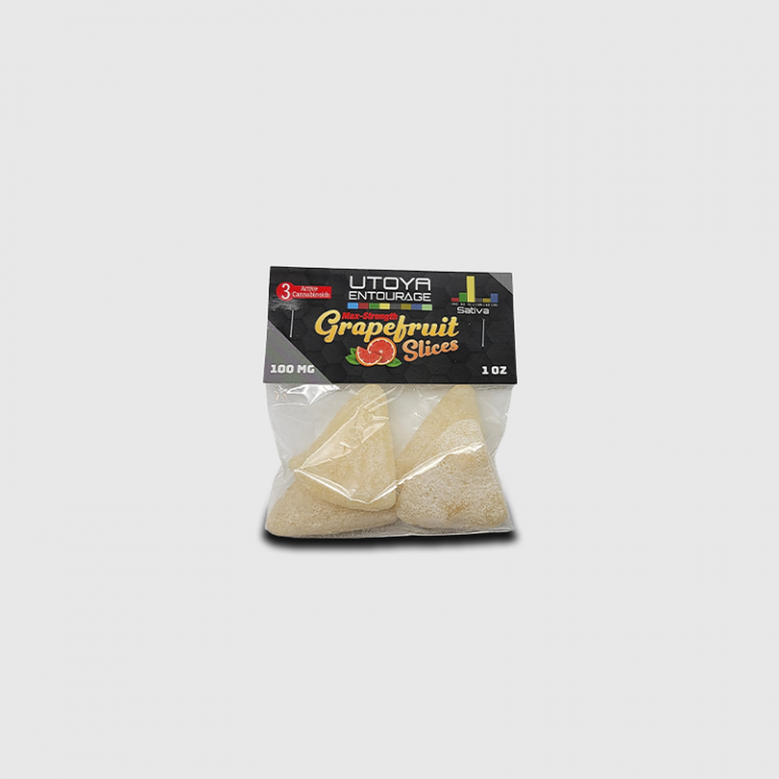 Utoya: Entourage Sativa – 100 mg – Grapefruit Slices | Leafly