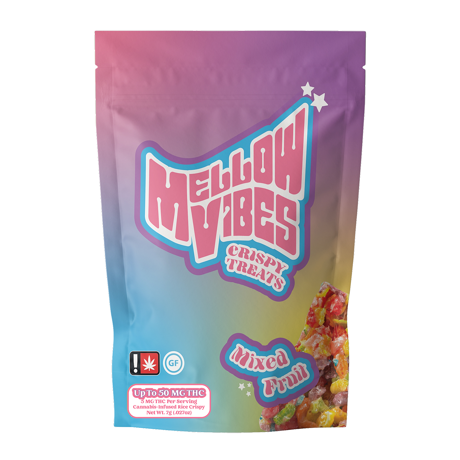 Mellow Vibes: Mellow Vibes Crispy Treats | Mixed Fruit | 50mg | Leafly