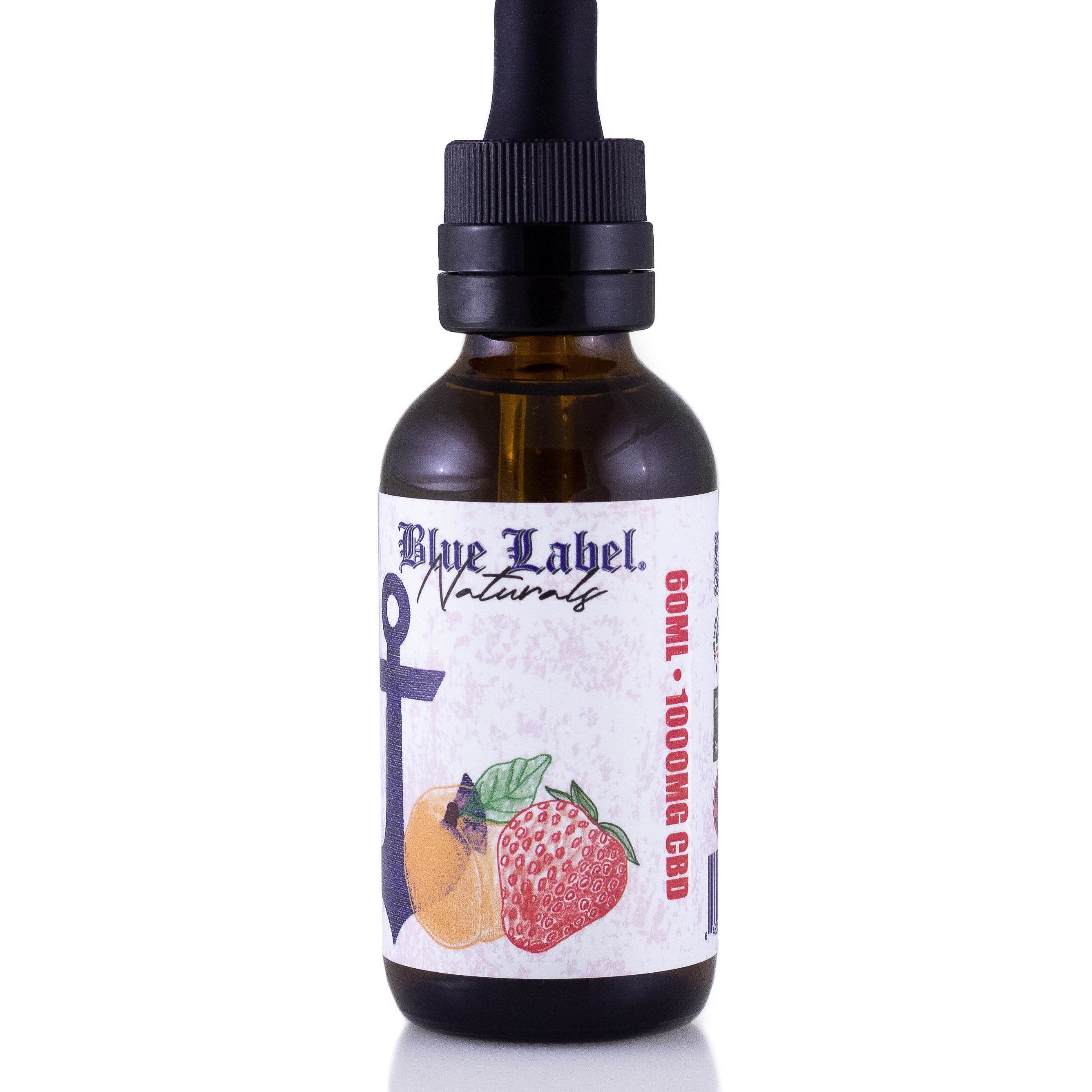 Blue Label Naturals: Peach & Strawberry CBD Tincture 10,000mg | Leafly