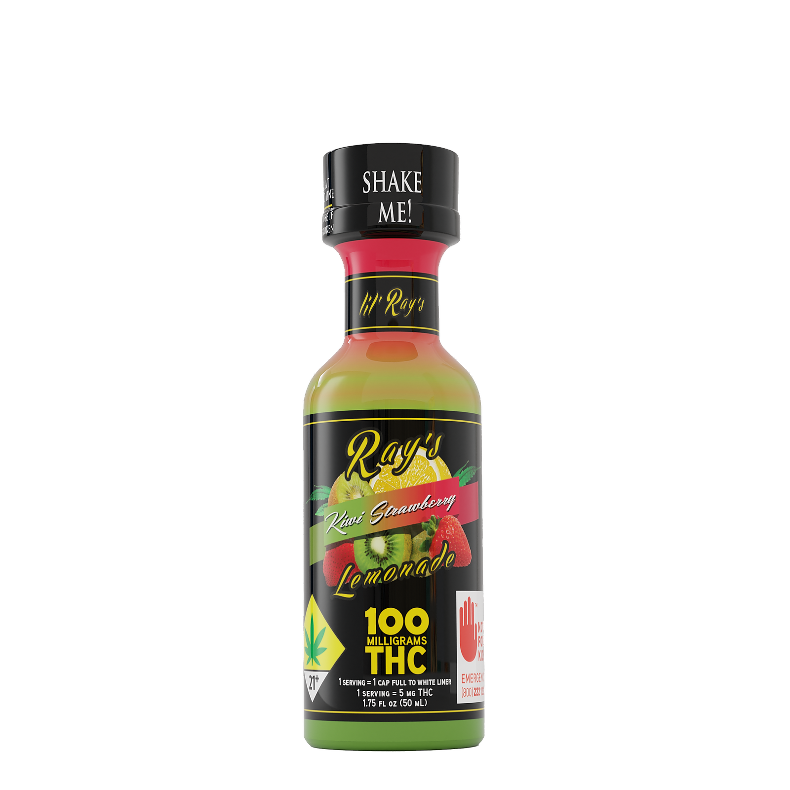 Ray's Lemonade: Kiwi Strawberry Lil' Ray's Lemonade 100mg THC | Leafly
