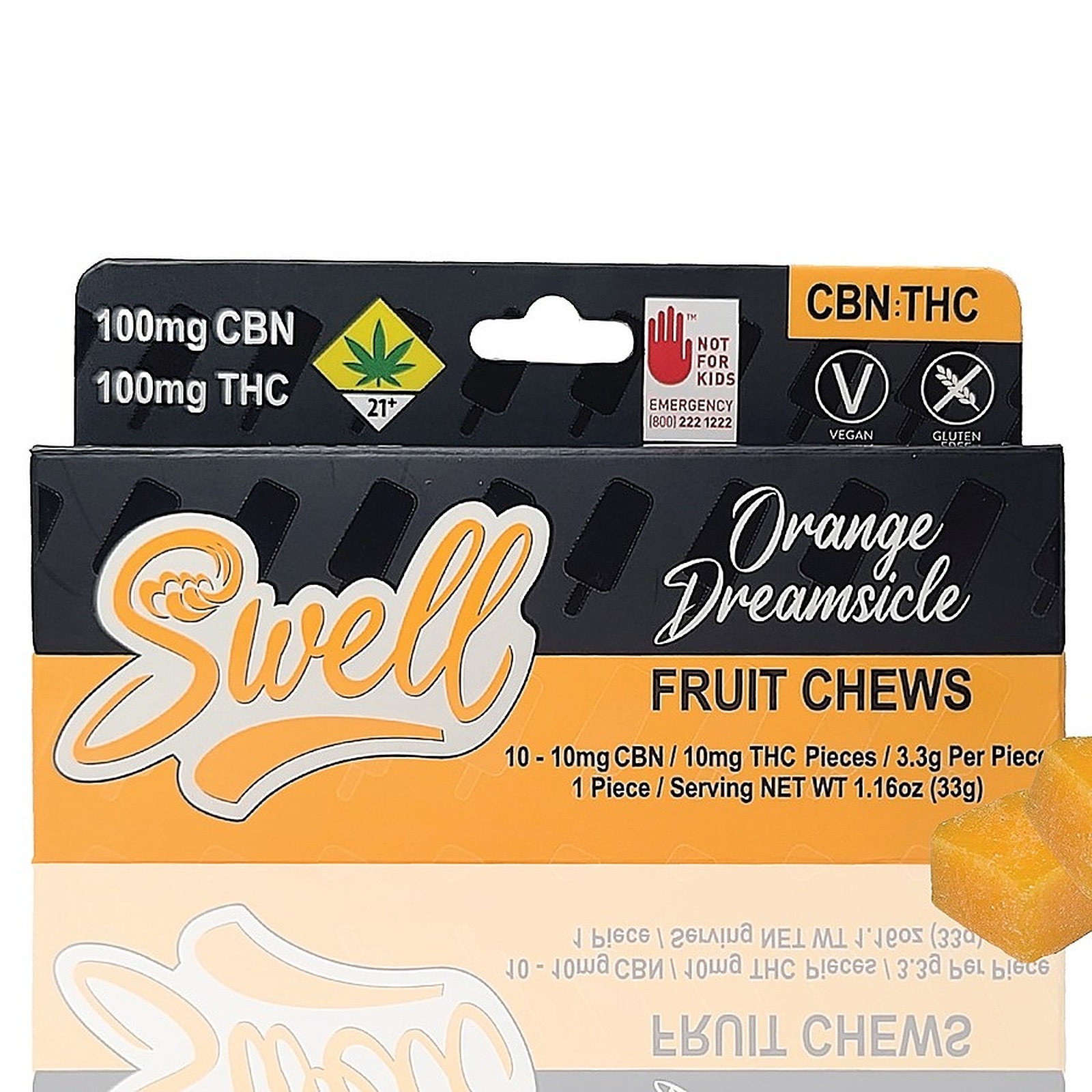 Swell Cannabis: Orange Dreamsicle CBN 1:1 Fruit Chews 200mg 10-pack ...